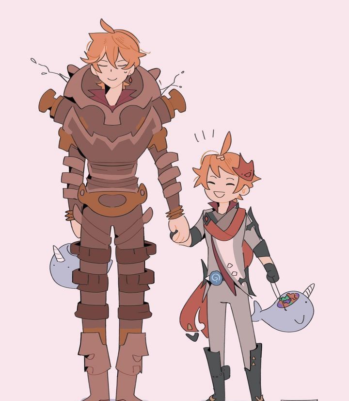 Childe and Teucer dressed up in Halloween costume Genshin Impact | HoYoLAB