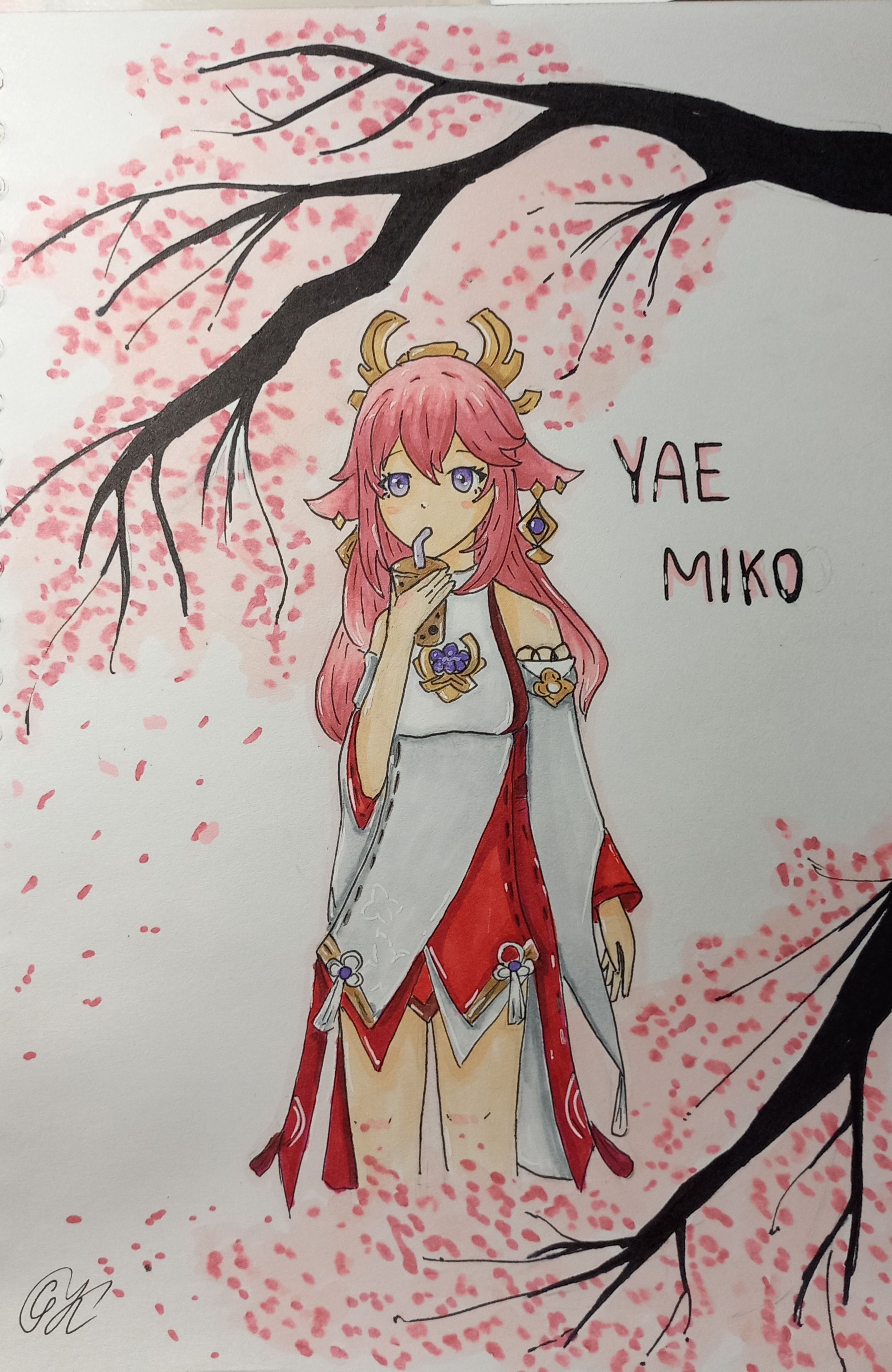 Yae Miko Fan art Genshin Impact | HoYoLAB