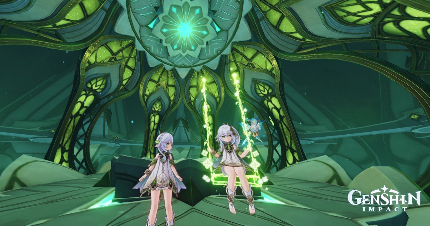 Took some pics with Nahida in the Sanctuary of Surasthana after I ...