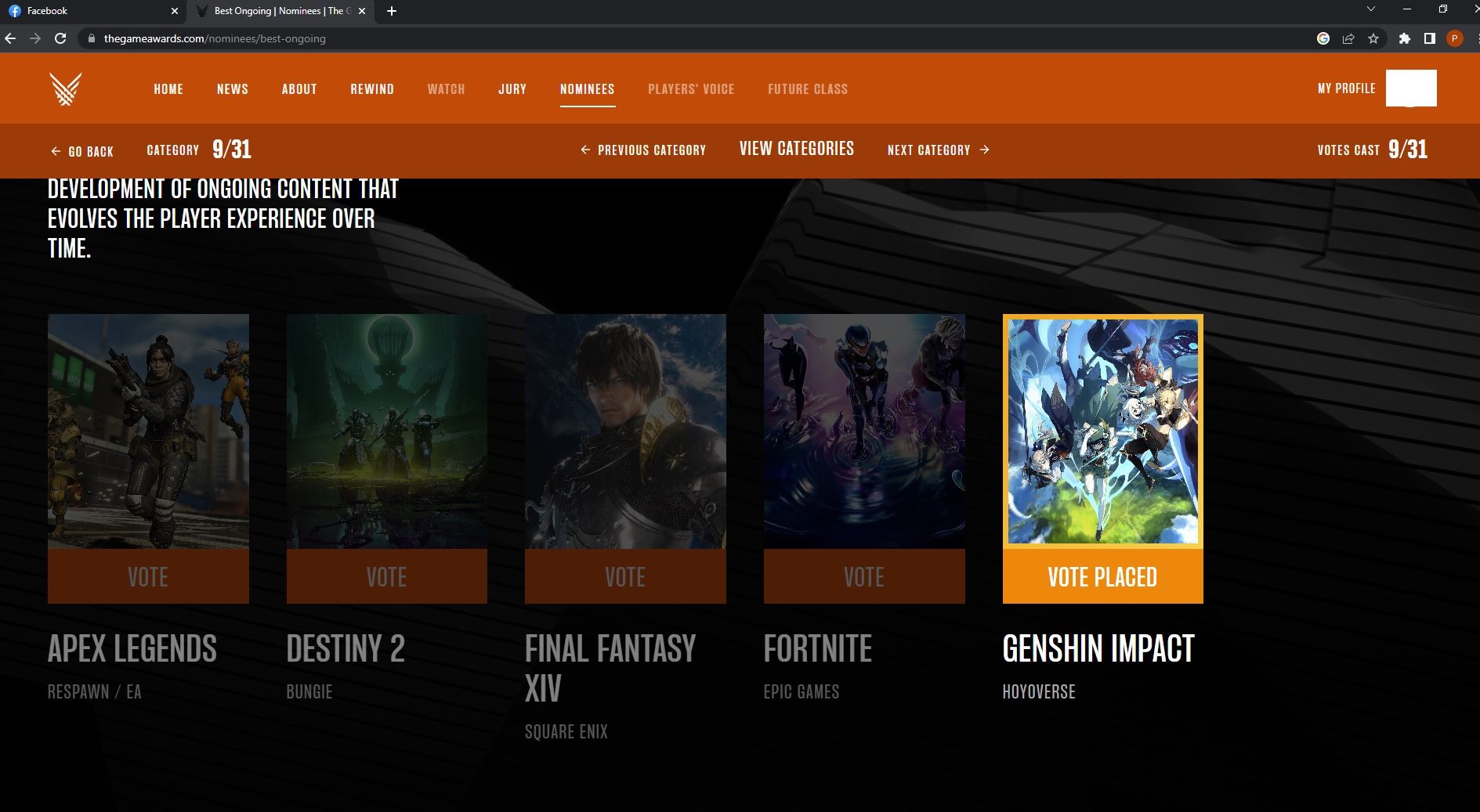 Have you vote? TGA 2022! Genshin Impact | HoYoLAB