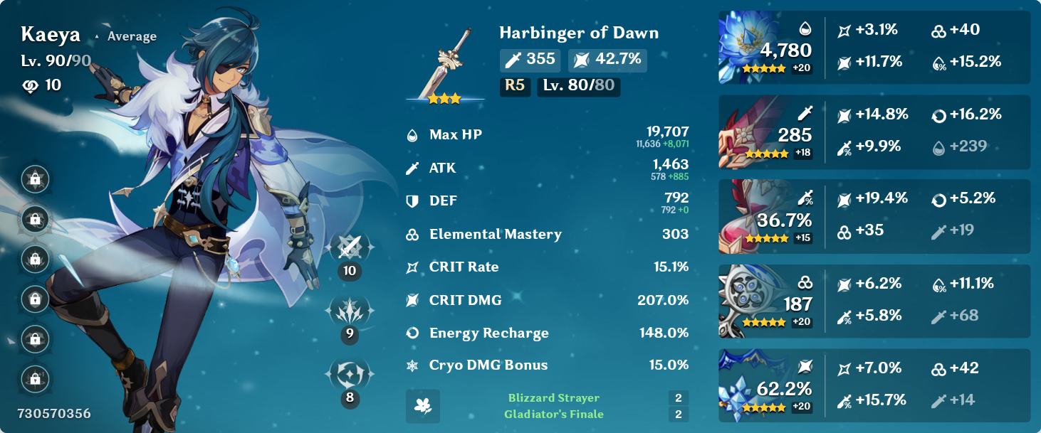 Kaeya Cryo DPS Build so far Genshin Impact | HoYoLAB