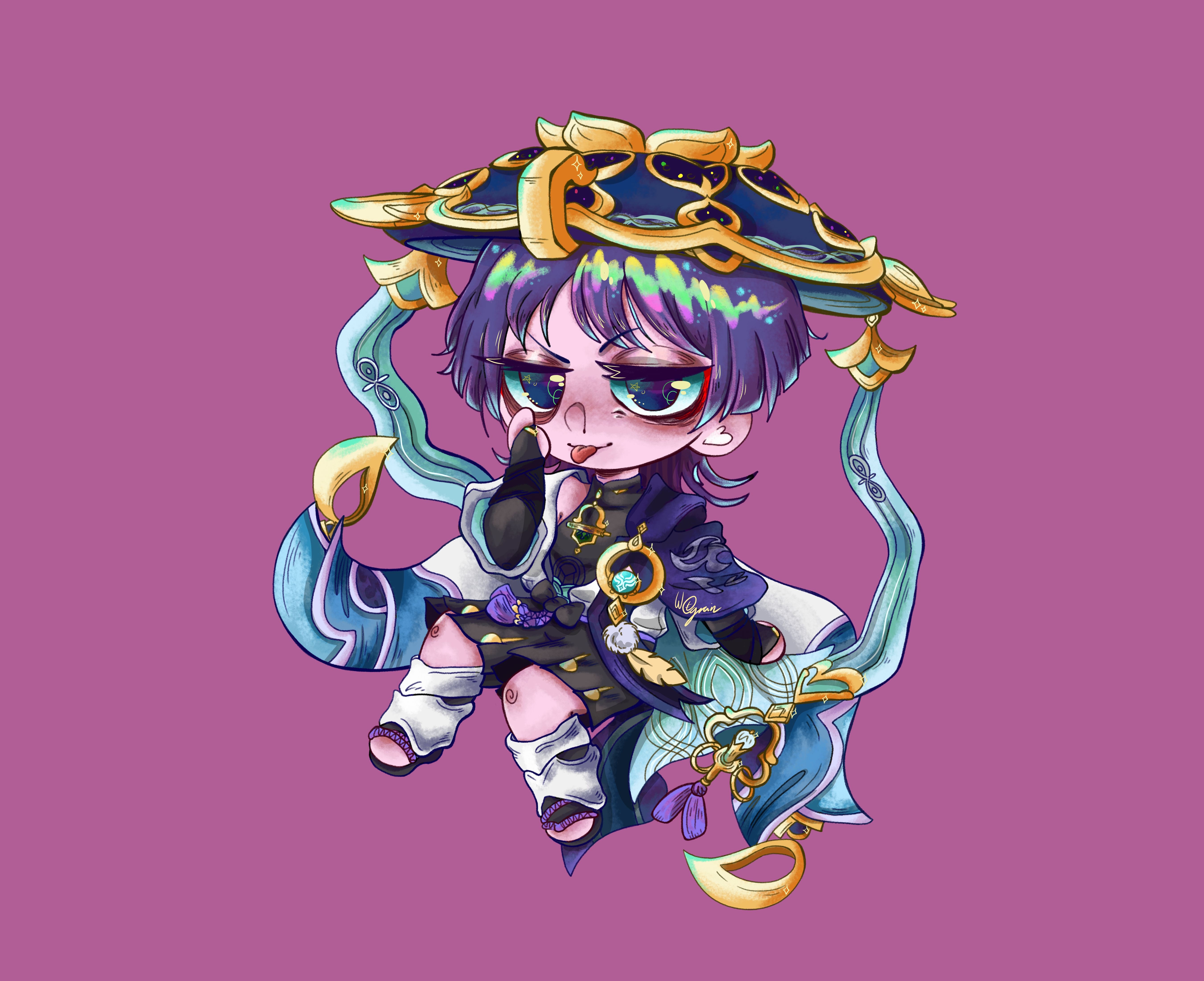 Scara chibi sticker by me :D Genshin Impact | HoYoLAB