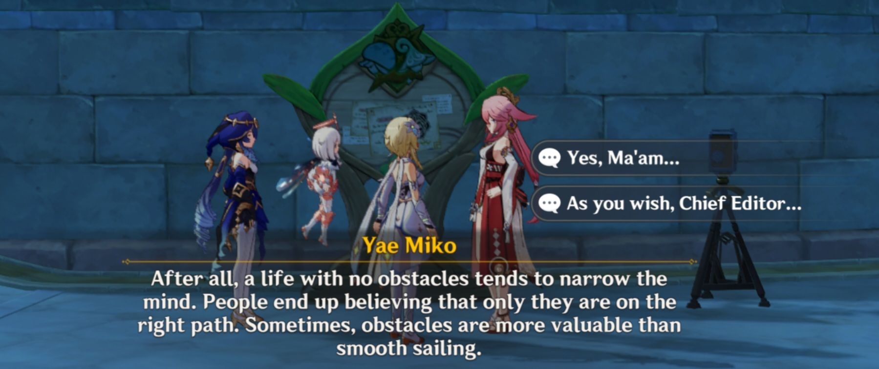Yae Miko on Obstacles and Challenges in life (Fungi event quote ...