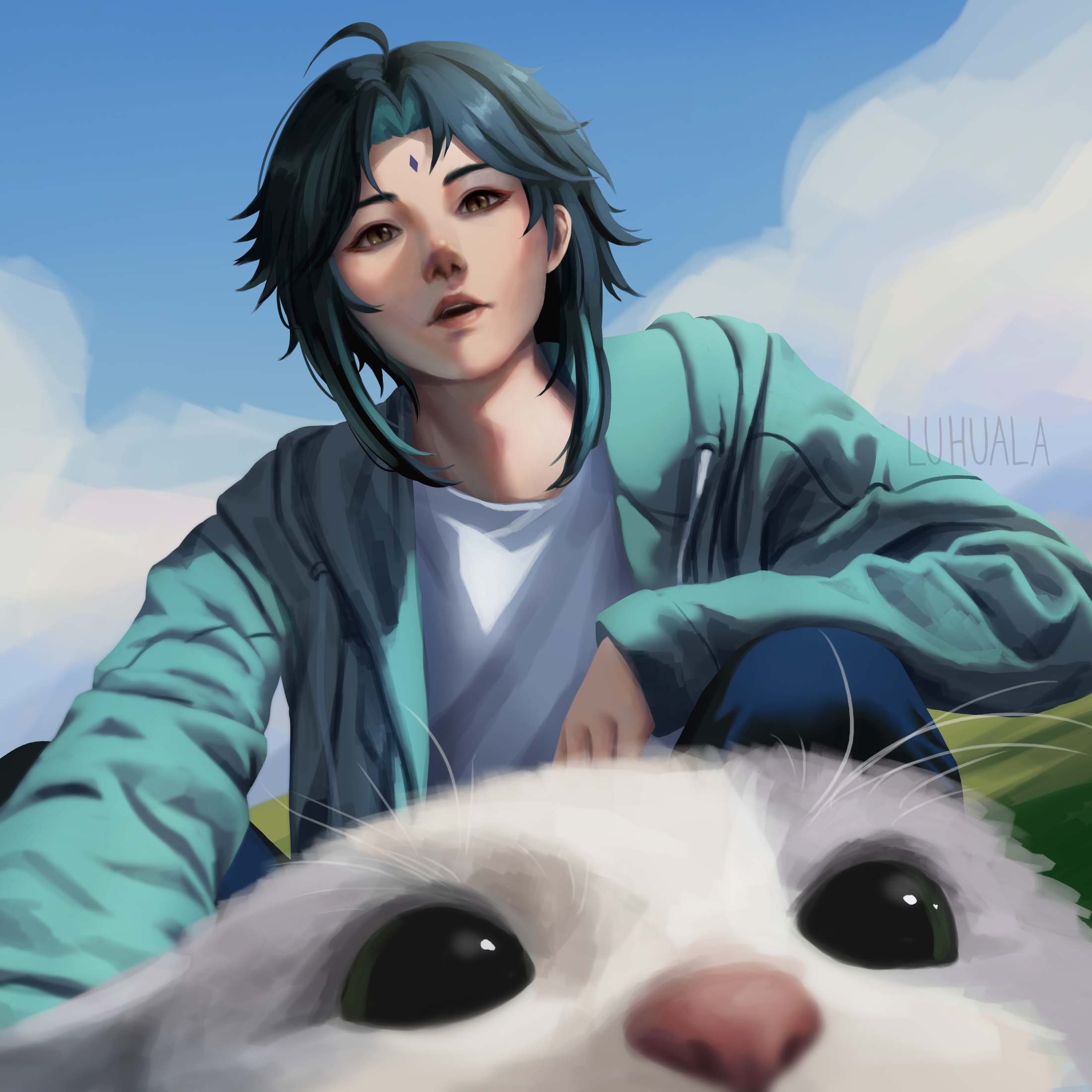 Xiao and Cat Genshin Impact | HoYoLAB