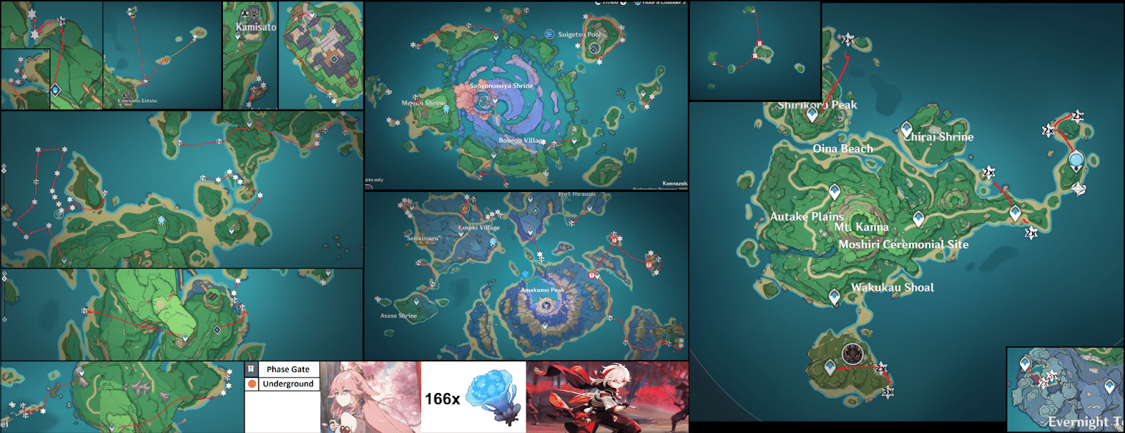 [V3.2 Second Half Characters] Farming Routes Collection - Sea Ganoderma ...