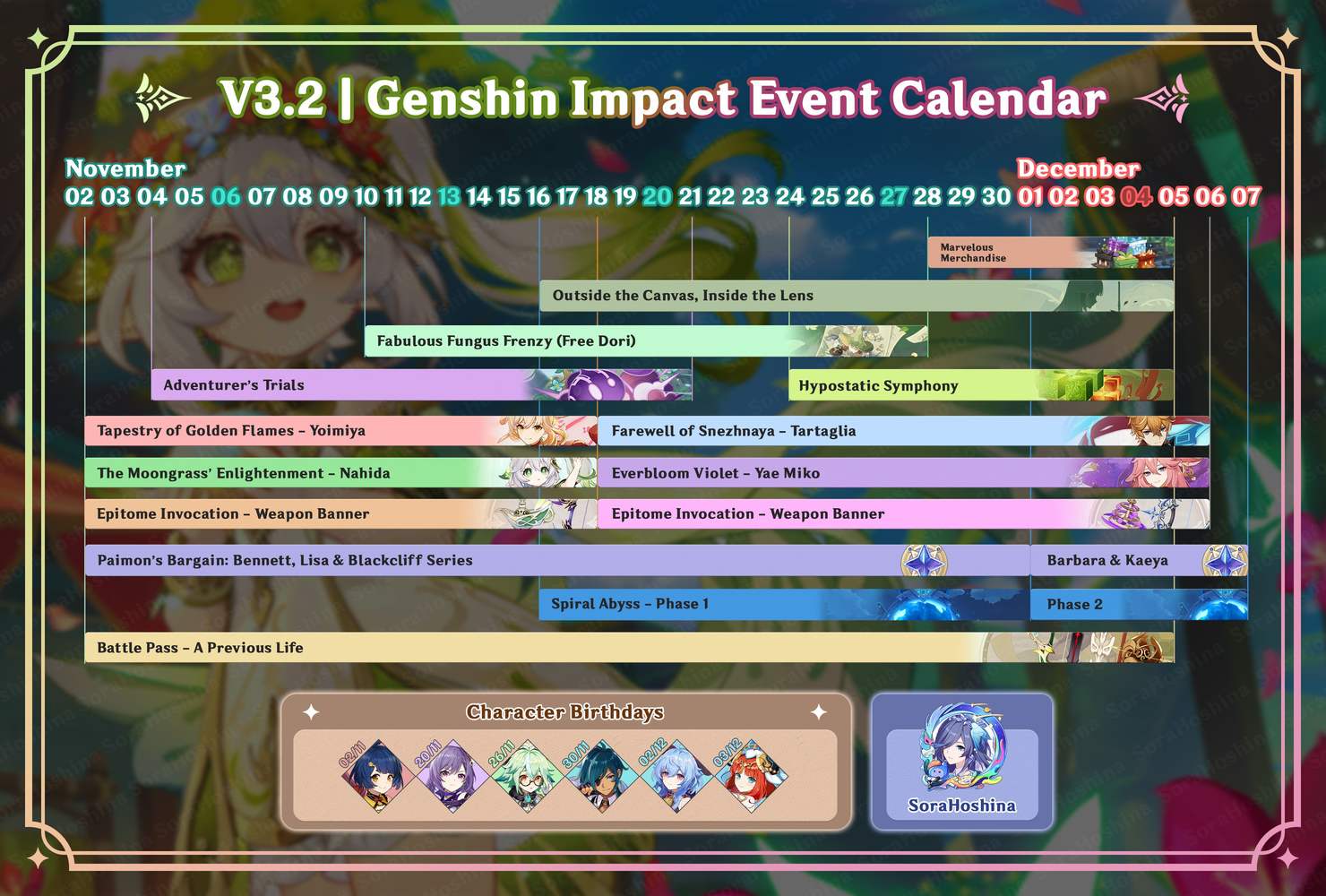 [V3.2] Genshin Impact 3.2 Calendar (Phase 2) Genshin Impact | HoYoLAB