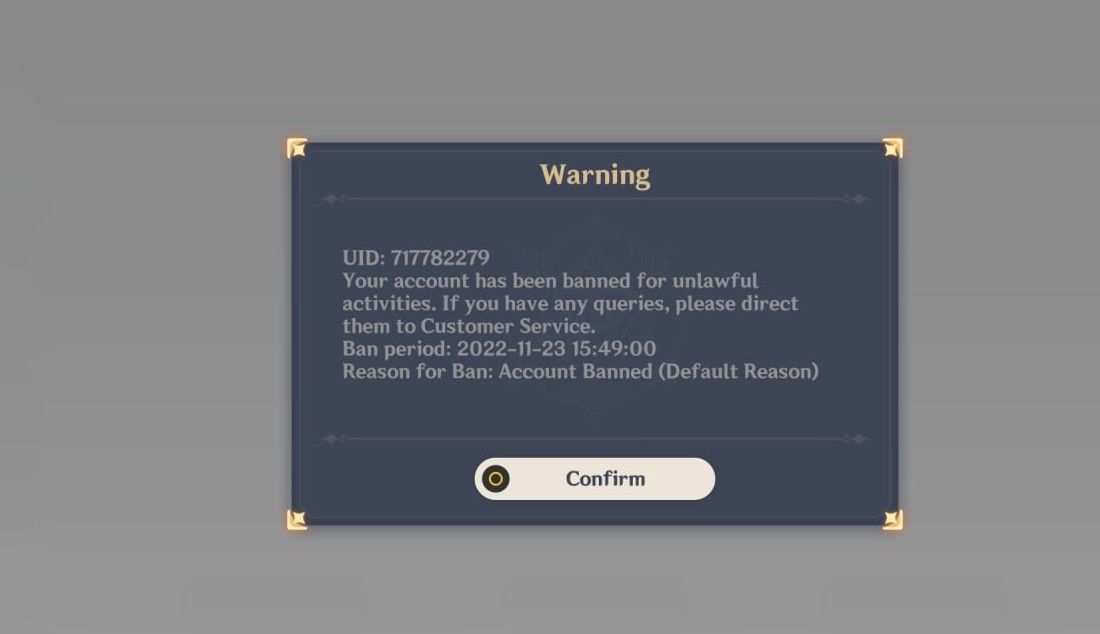 Account banned Genshin Impact | HoYoLAB