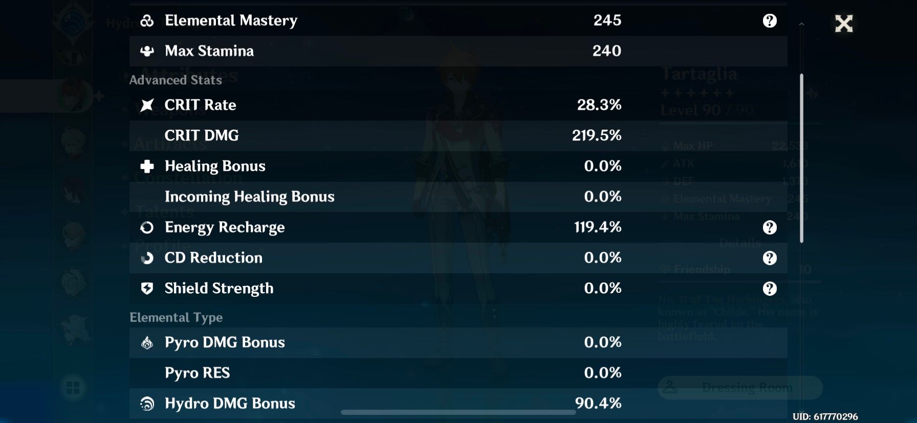 My Childe Stats Genshin Impact | HoYoLAB