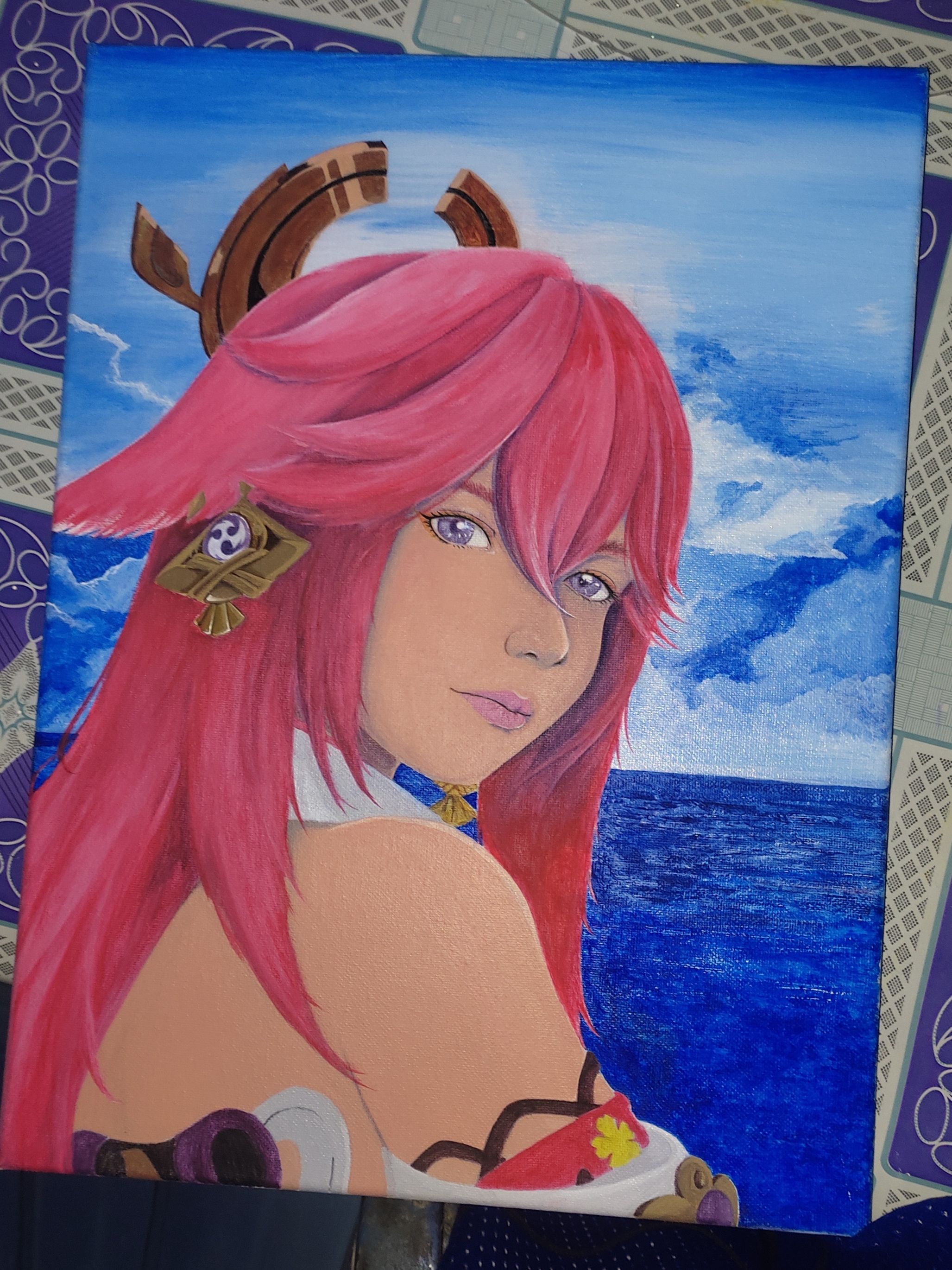 Acrylic painting of My Lady Yae ️ Genshin Impact | HoYoLAB