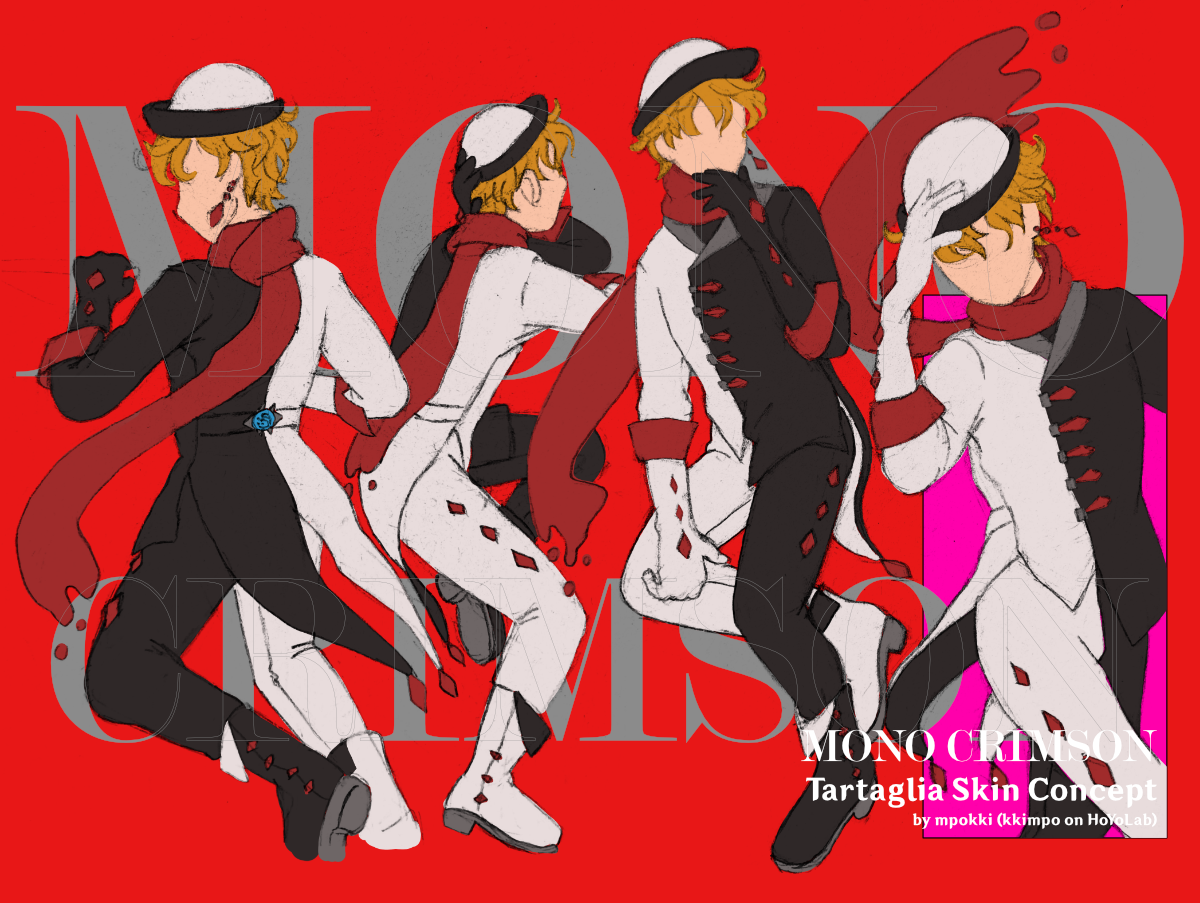 Tartaglia MONO CRIMSON Skin Concept Genshin Impact | HoYoLAB