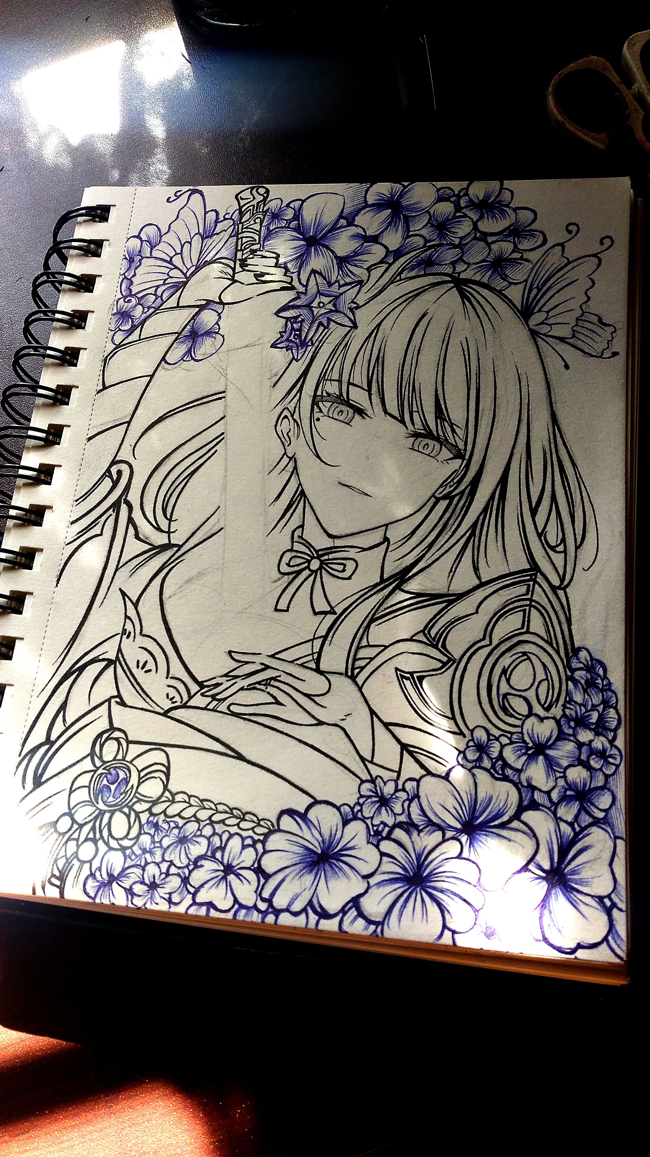 Drawing Raiden Shogun | Progress Day 2 Genshin Impact | HoYoLAB