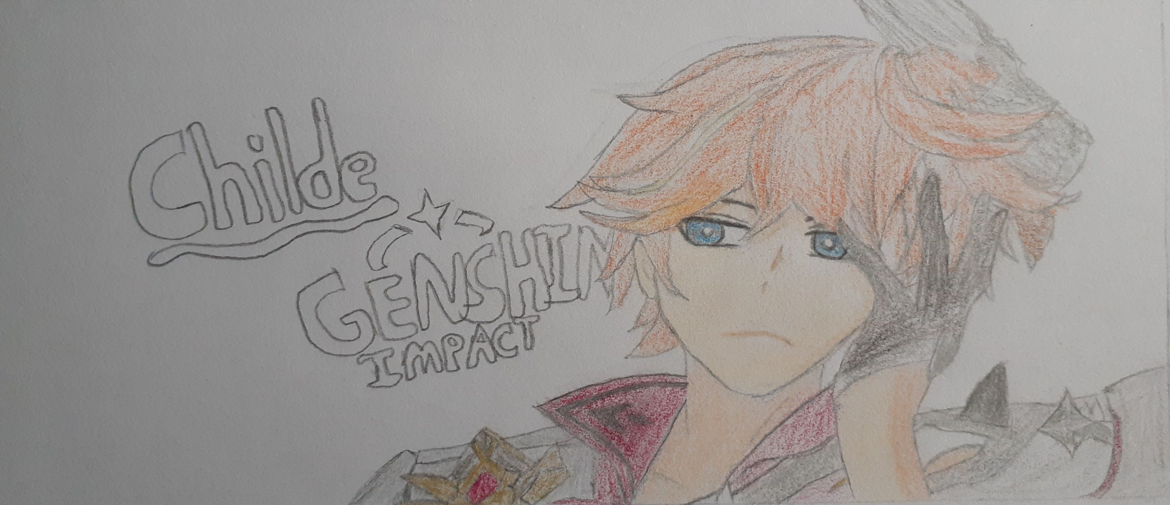 Childe drawing(first time drawing a character) Genshin Impact | HoYoLAB