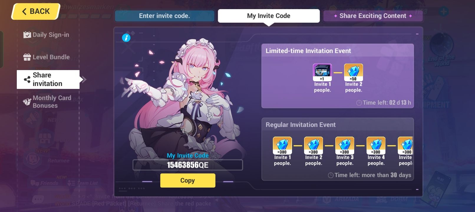 Honkai Impact Invitation code Honkai Impact 3rd | HoYoLAB