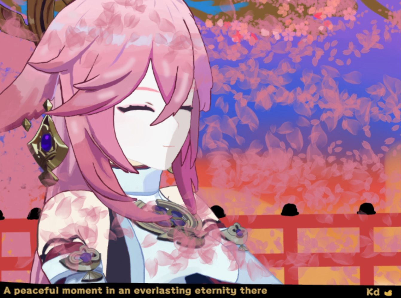 A peaceful moment and an everlasting eternity - Yae Miko fan art ...