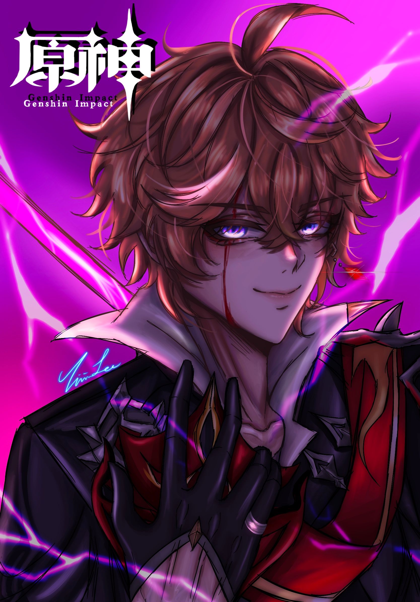 My submission for the “Childe” Tartaglia Fan Art Contest🧡💙 Genshin ...