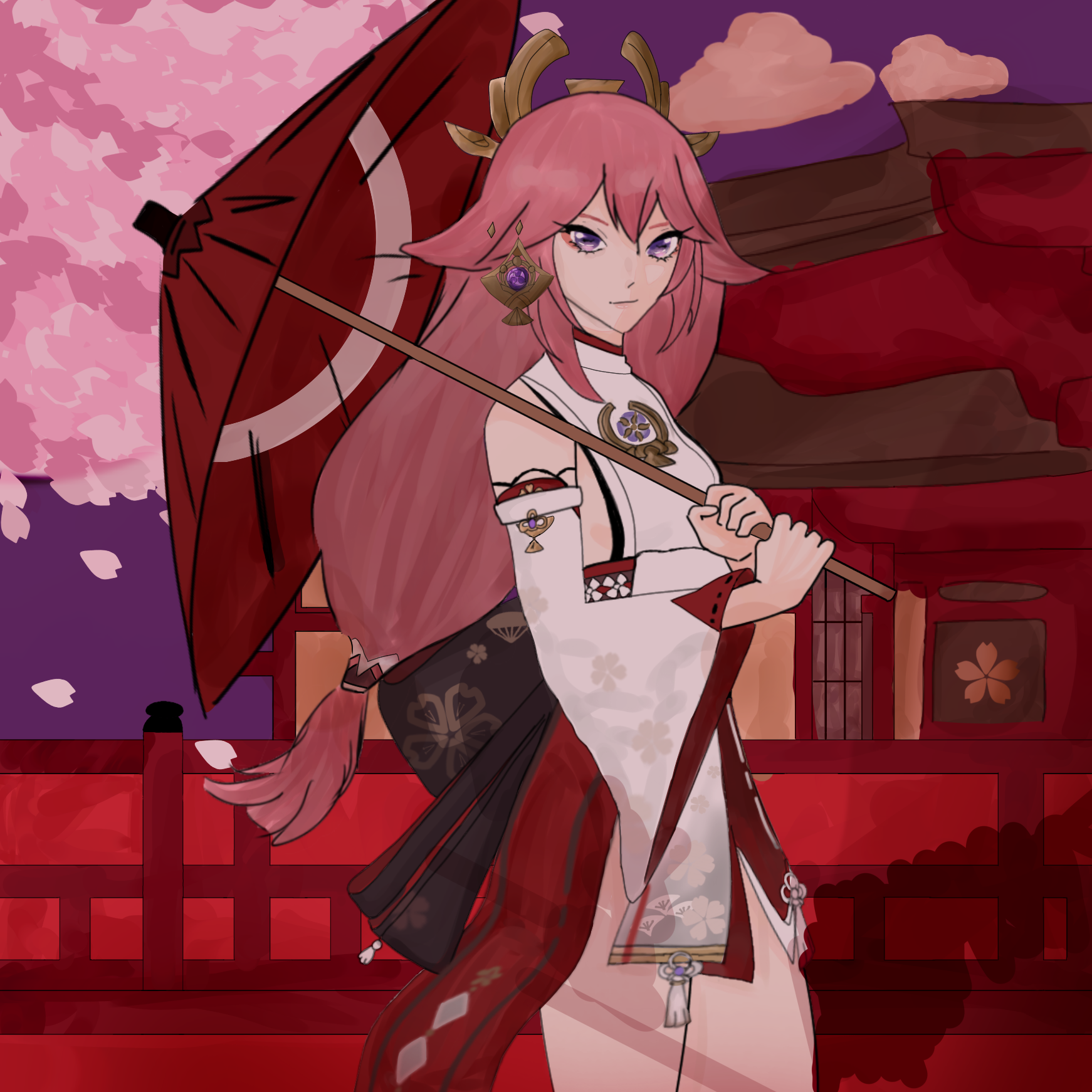 Yae miko fanart Genshin Impact | HoYoLAB