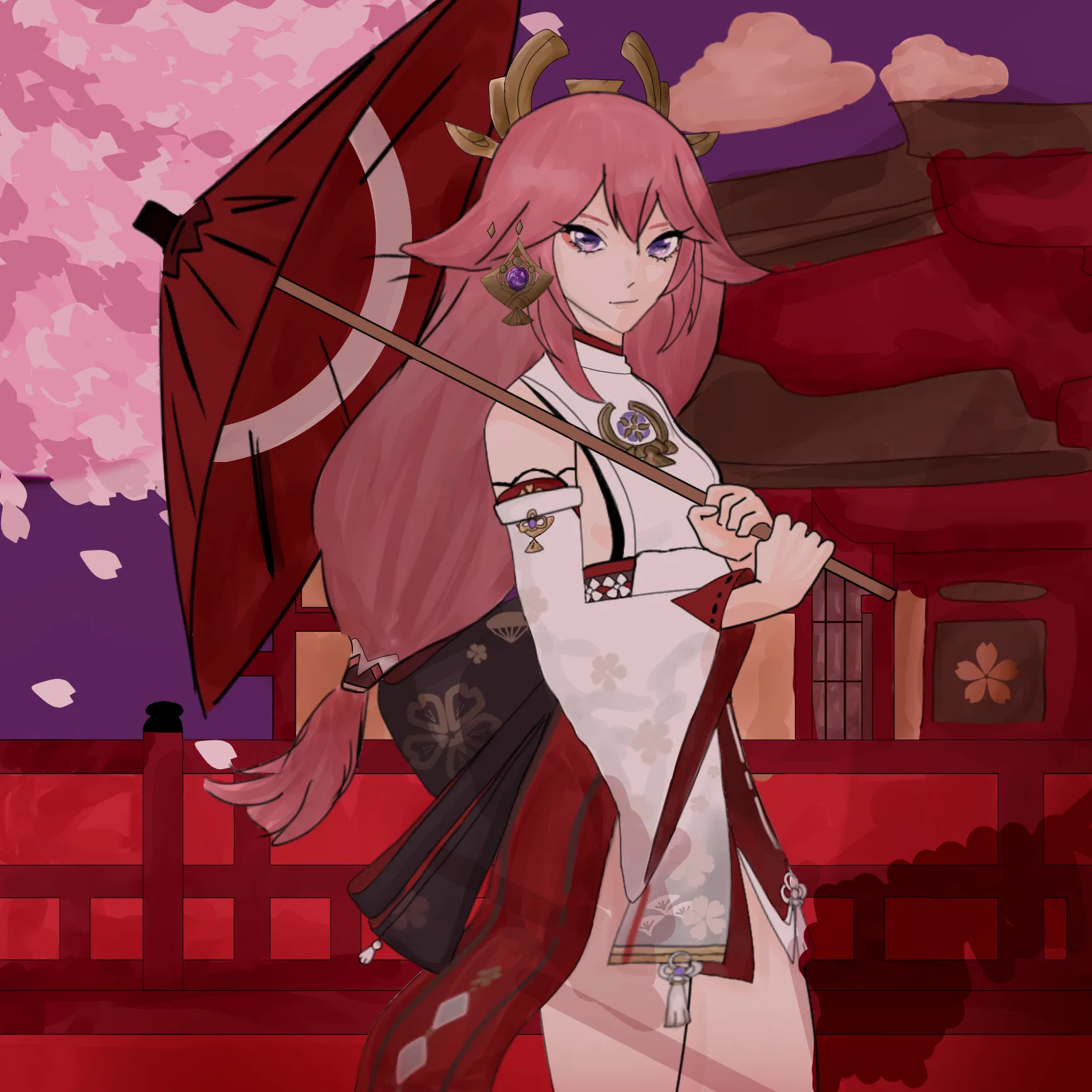 Yae miko fanart Genshin Impact | HoYoLAB