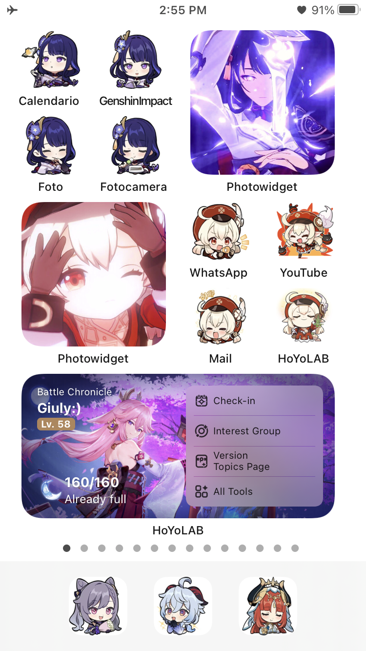 My Genshin themed phone with the new HoYoLAB widget 🥰💗 + how to unlock that widget if u have an ...