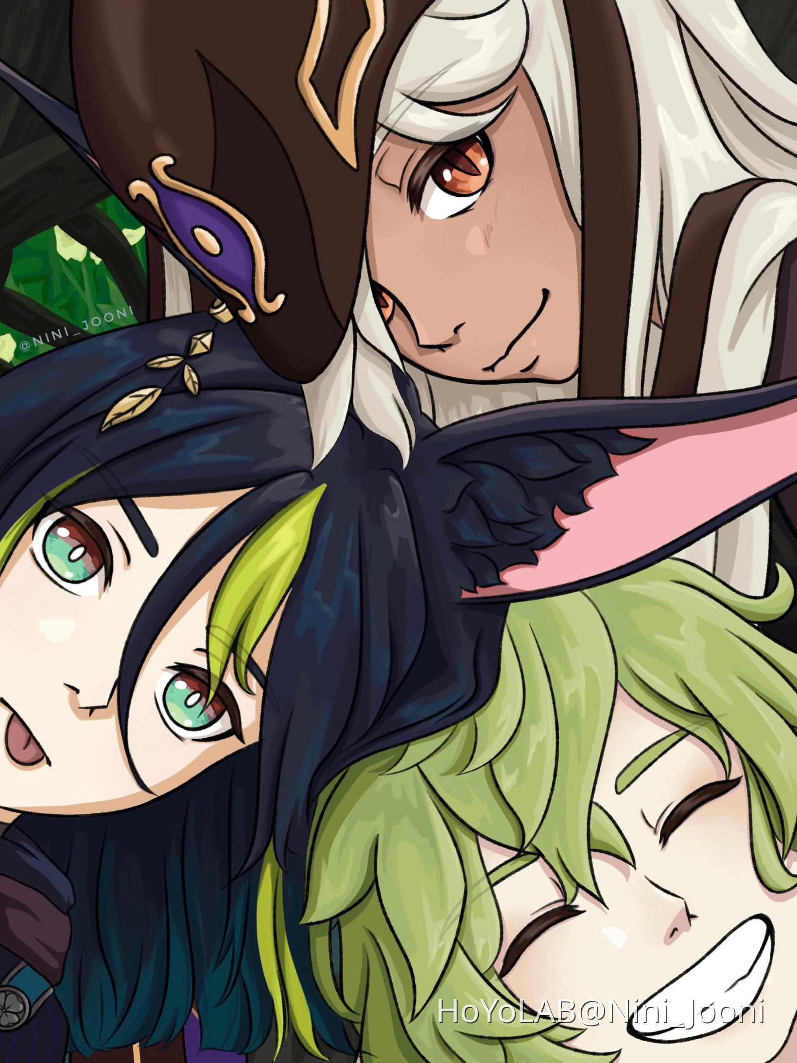 Cyno, Tighnari, & Collei found family photo :) Genshin Impact | HoYoLAB