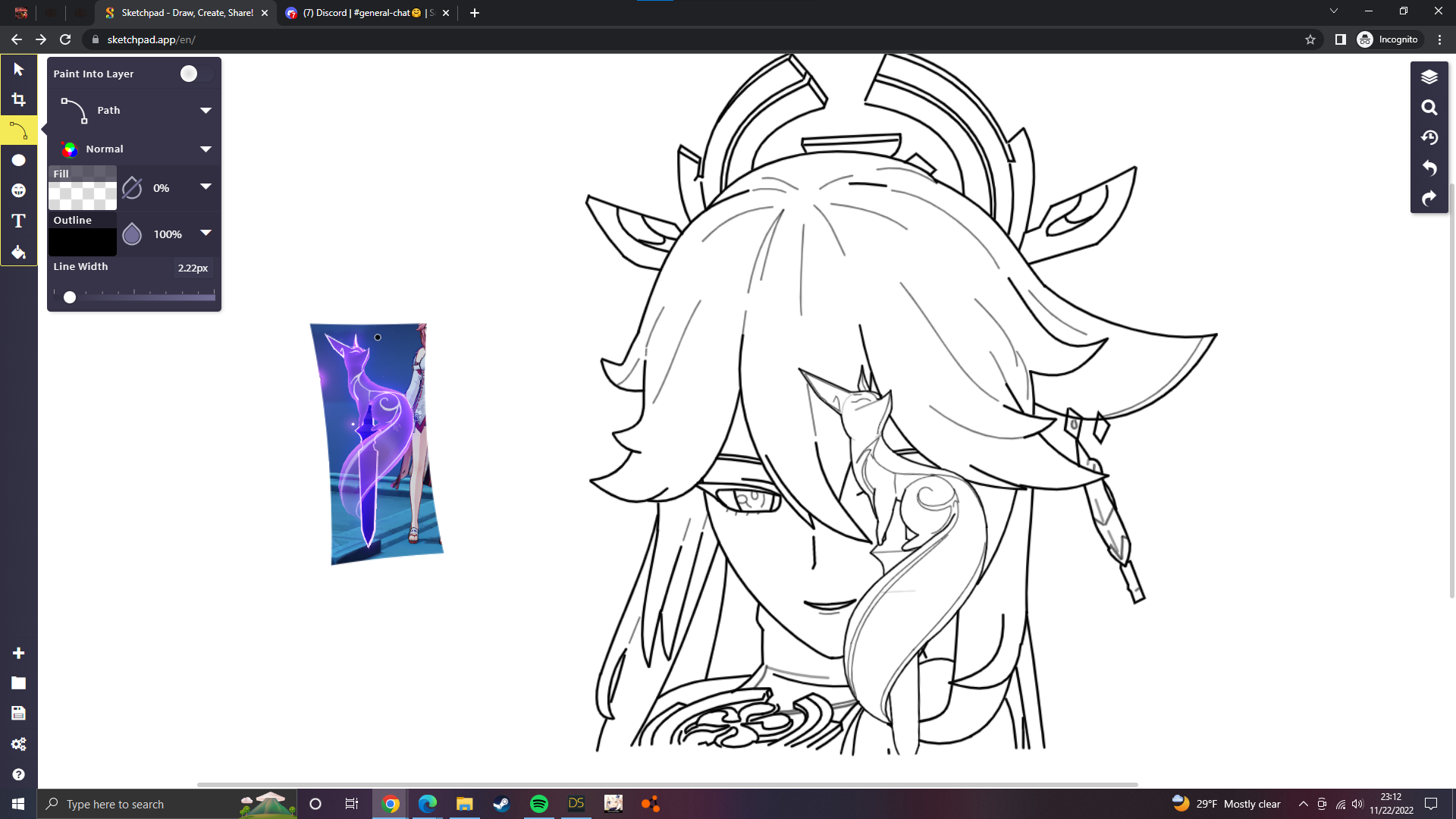 Yae Miko Line Art | Genshin Impact | HoYoLAB