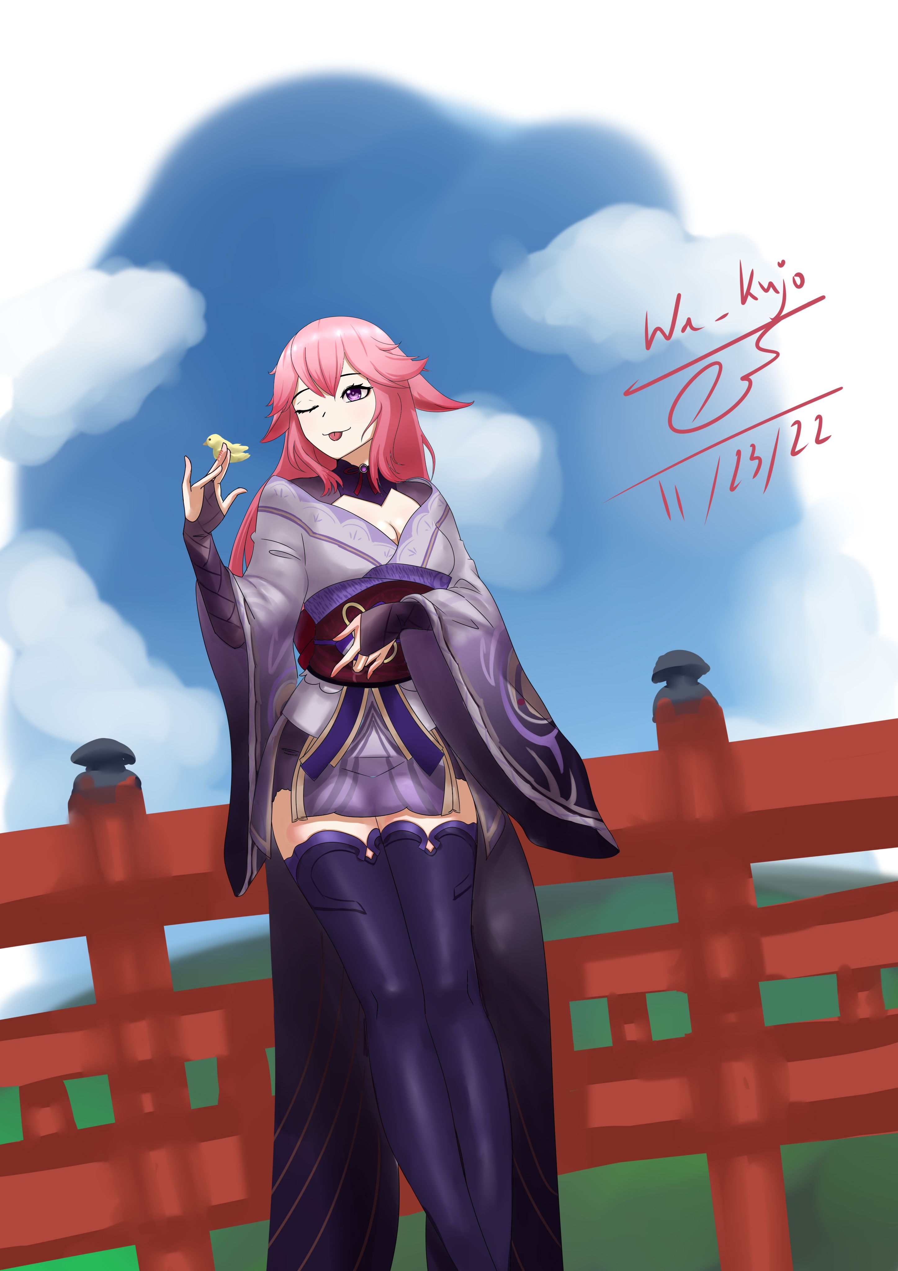 Miko Fanart Genshin Impact | HoYoLAB