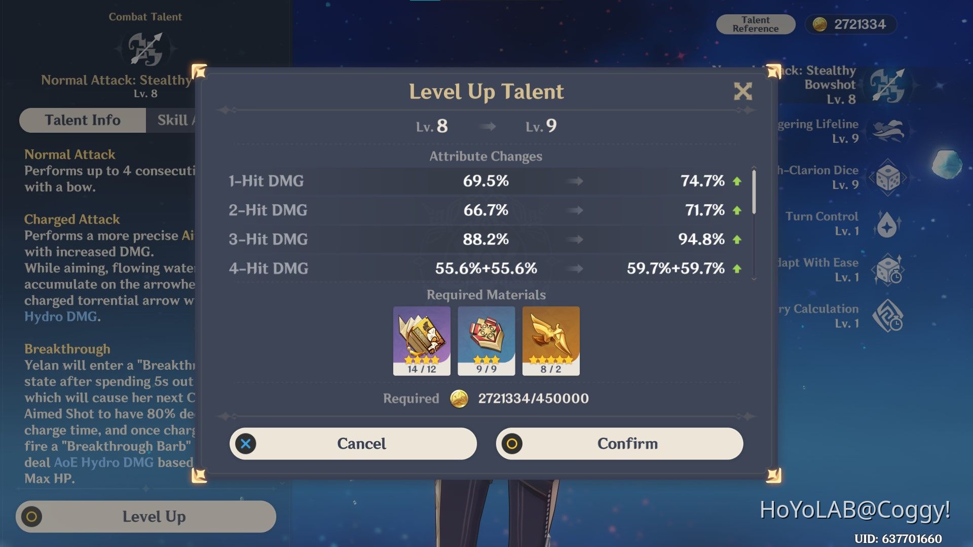 9, 9, 9 Talent level Yelan!! Genshin Impact | HoYoLAB