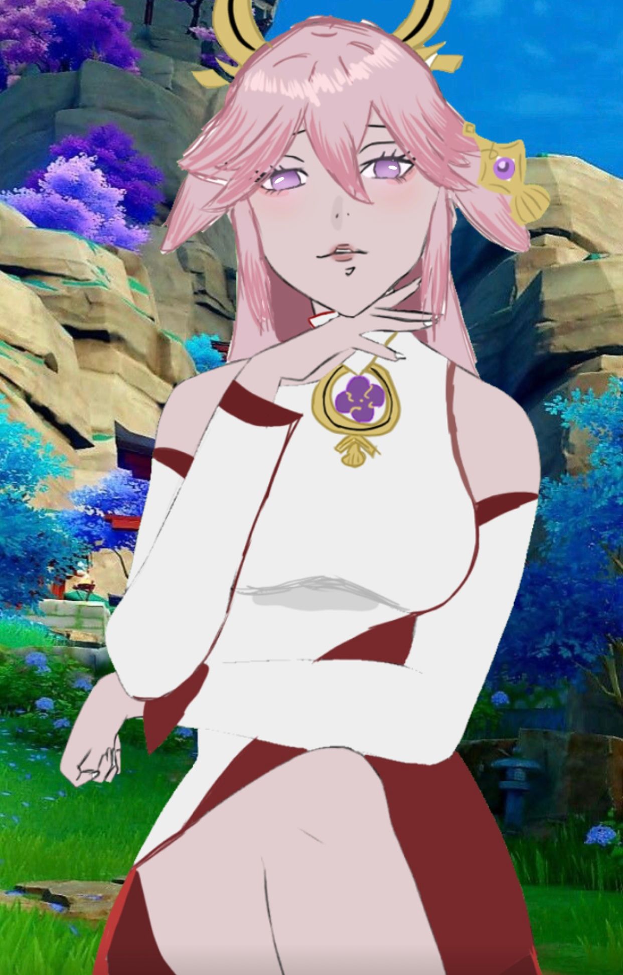 Yae Miko fanart Genshin Impact | HoYoLAB