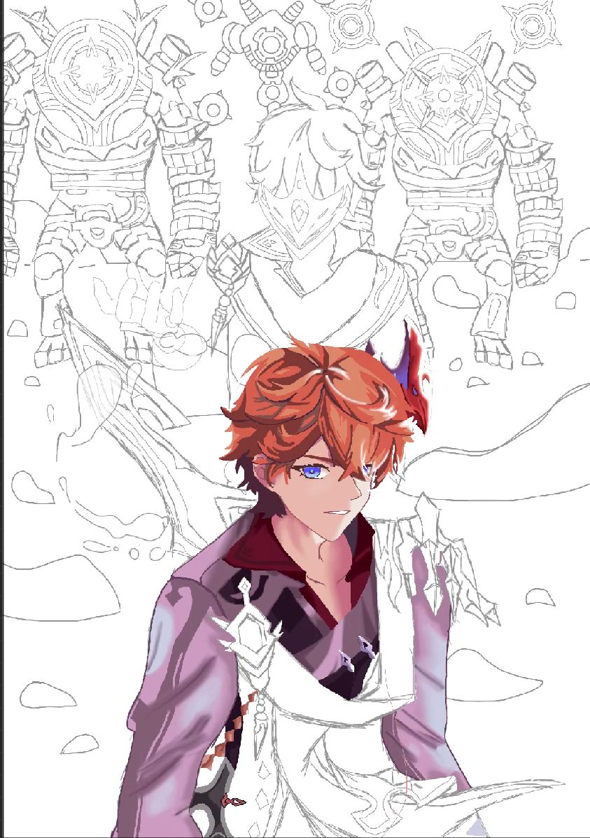 Childe drawing comp :)! | Genshin Impact | HoYoLAB