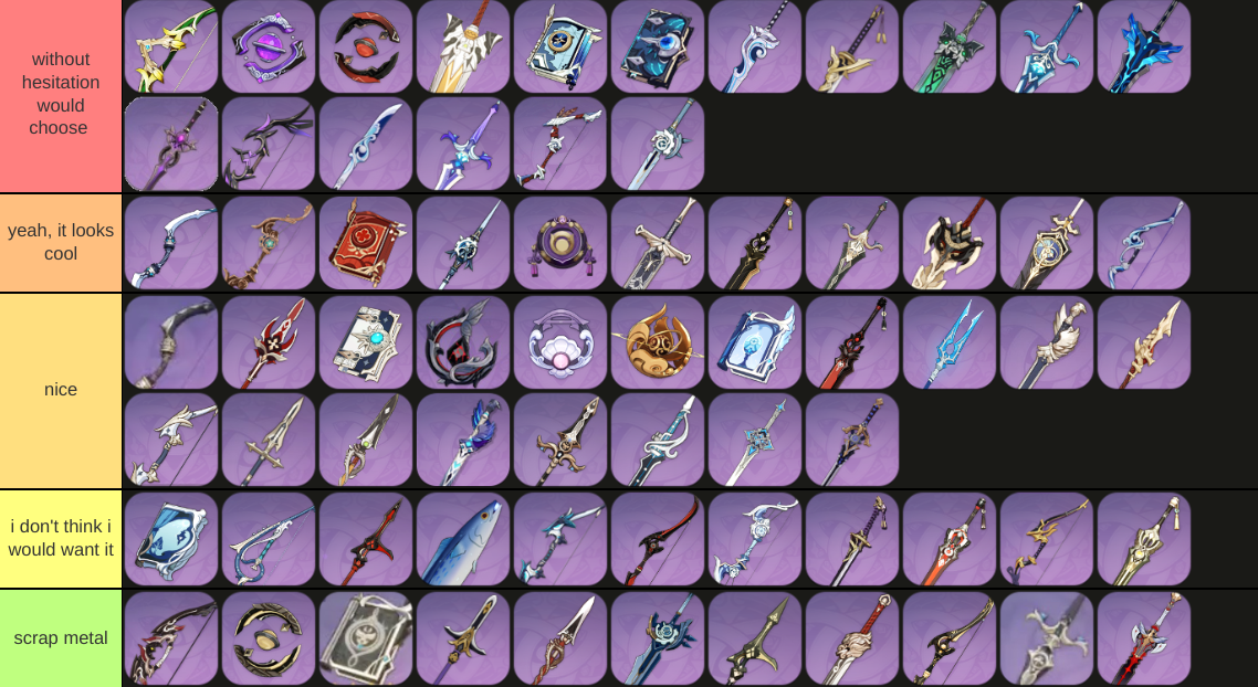 4-Star Weapon Tier List Genshin Impact | HoYoLAB