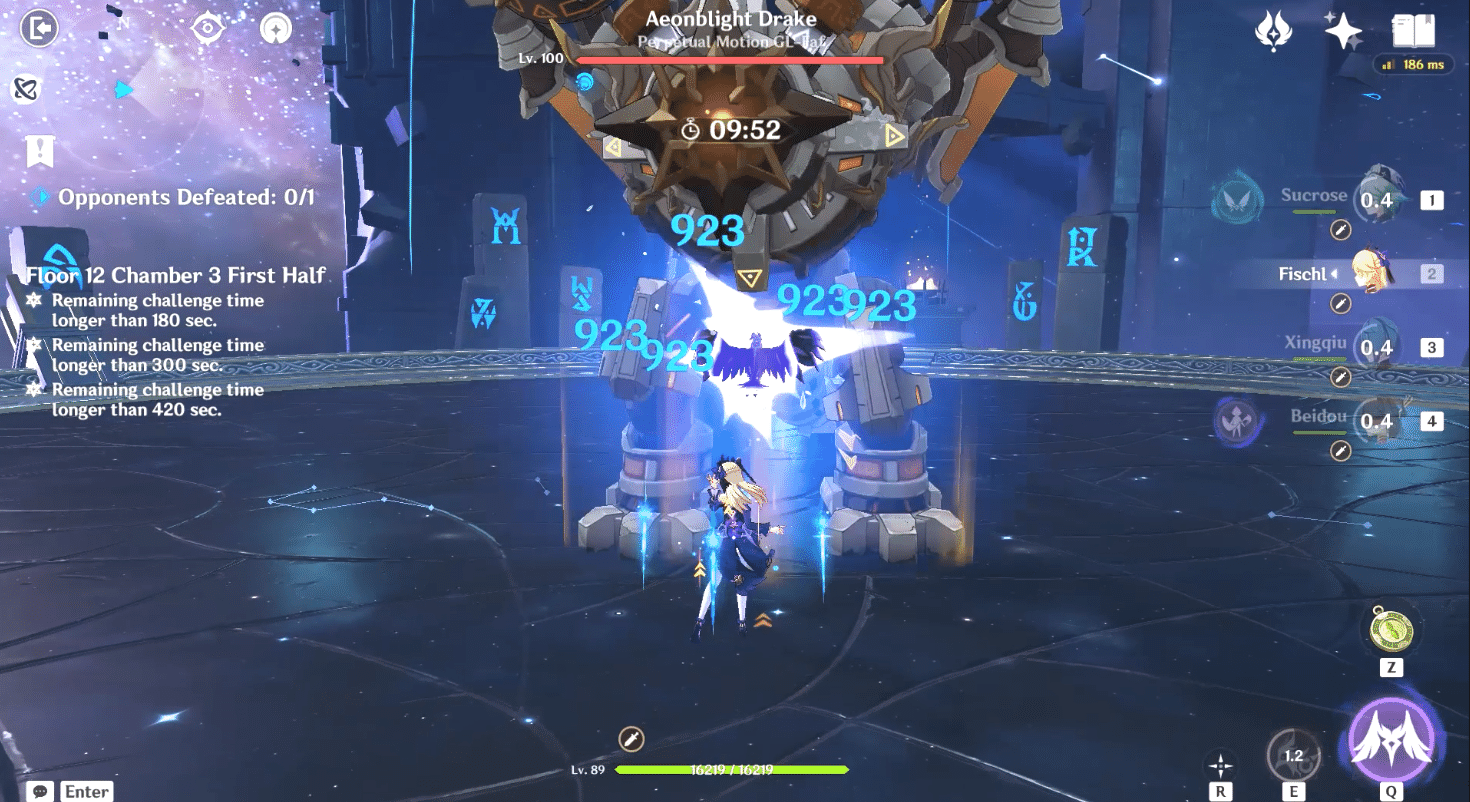 Abyss 3.2 1st phase 4 star character run/ The 13th crown on my account ...