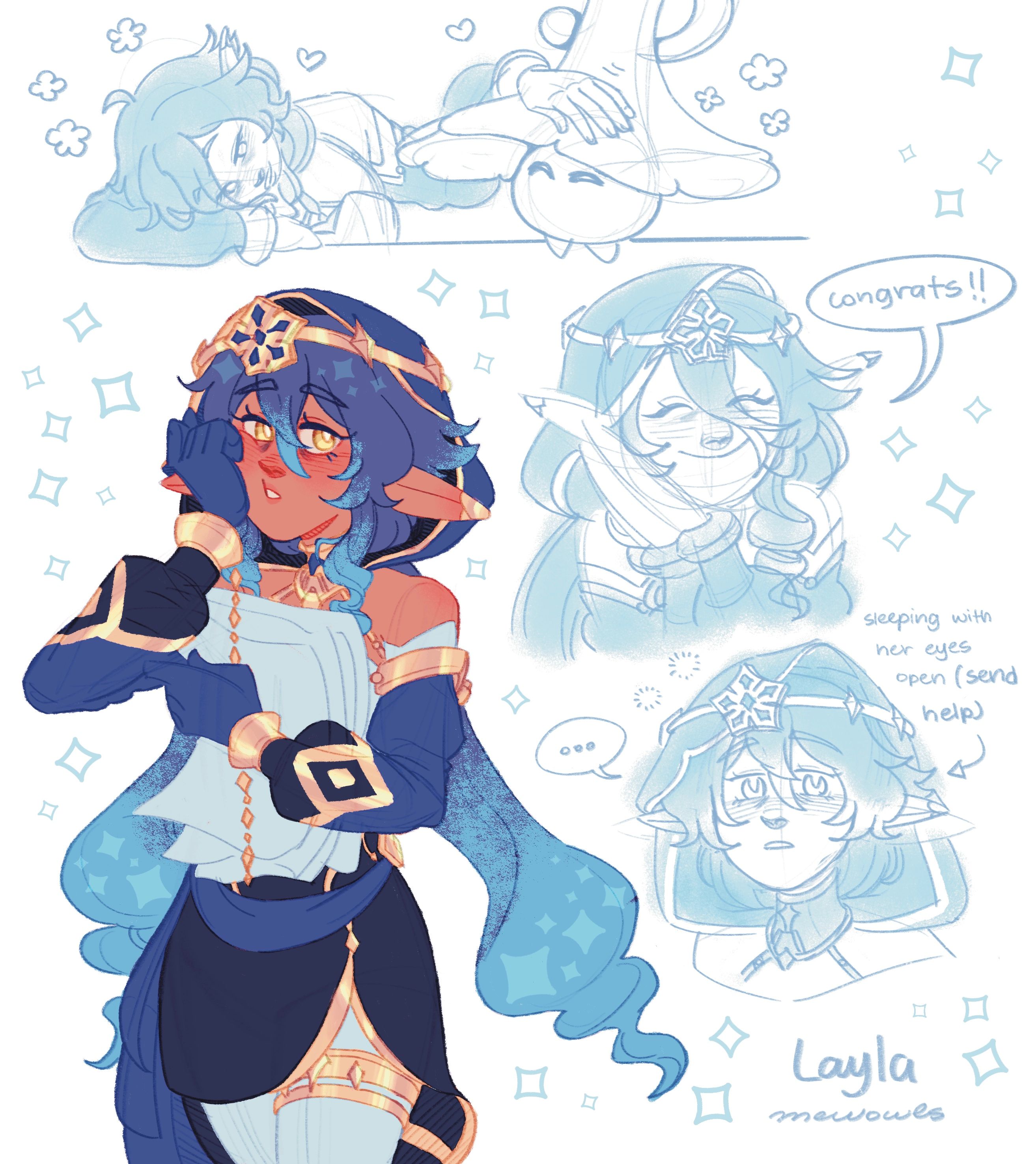 Layla sketches! Genshin Impact | HoYoLAB