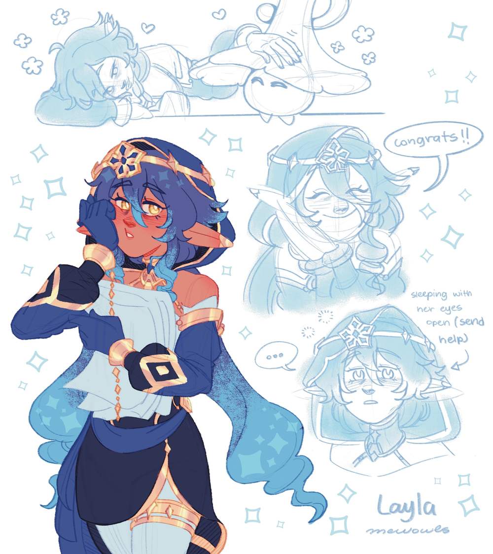 Layla sketches! Genshin Impact | HoYoLAB