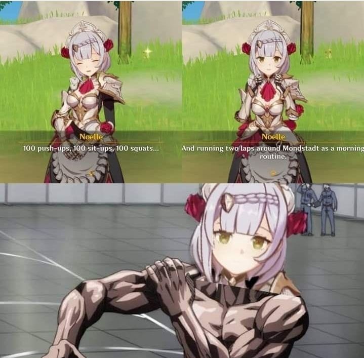 noelle have too much muscles Genshin Impact | HoYoLAB