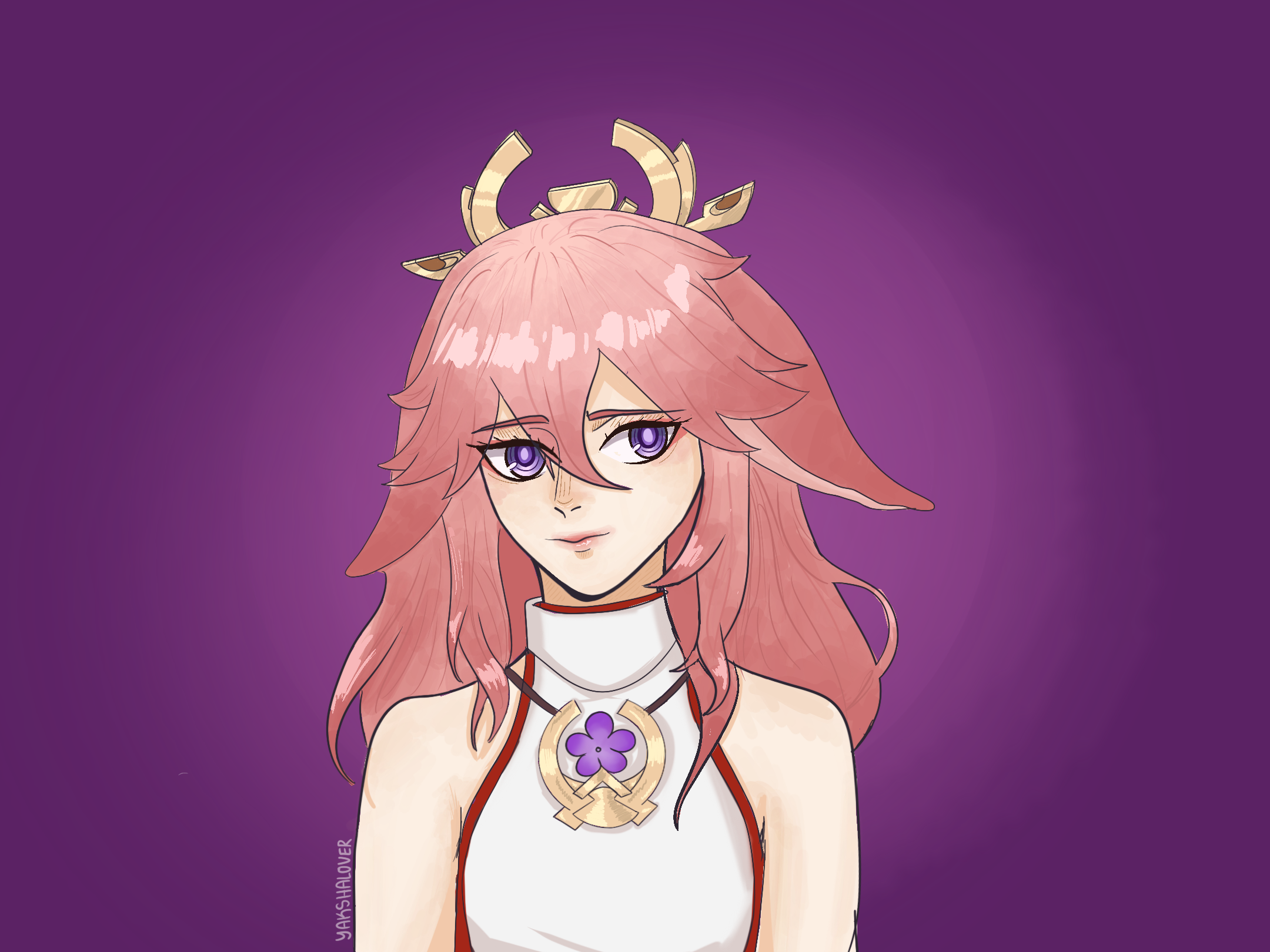 Yae Miko fanart so i can cope with skipping her banner🥹 Genshin Impact ...