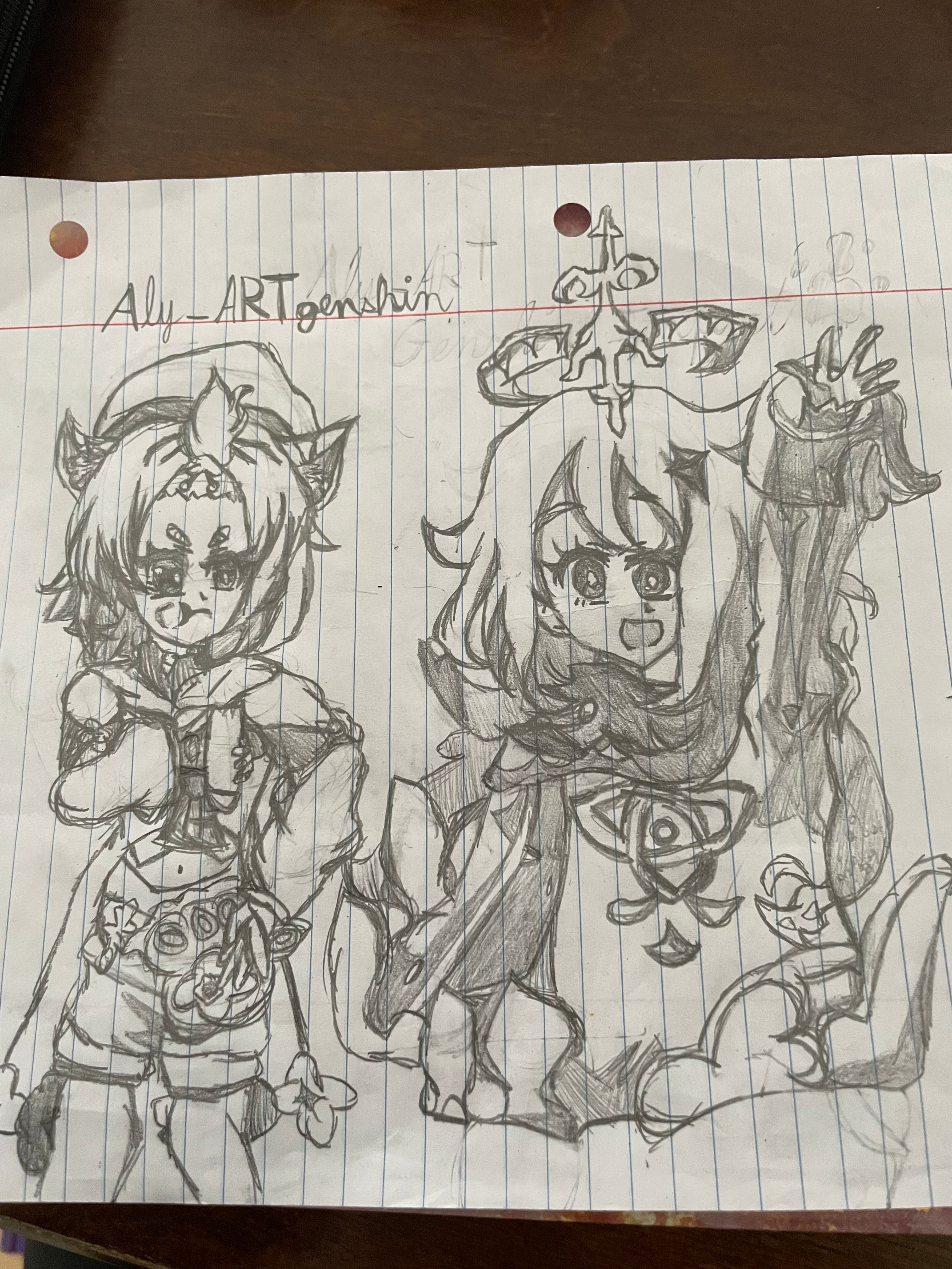 Diona and Paimon drawing Genshin Impact | HoYoLAB