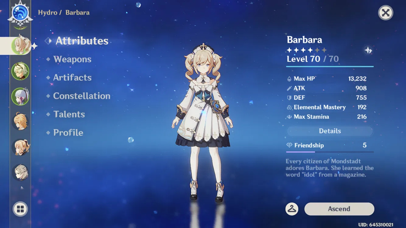 DPS Barbara Genshin Impact | HoYoLAB