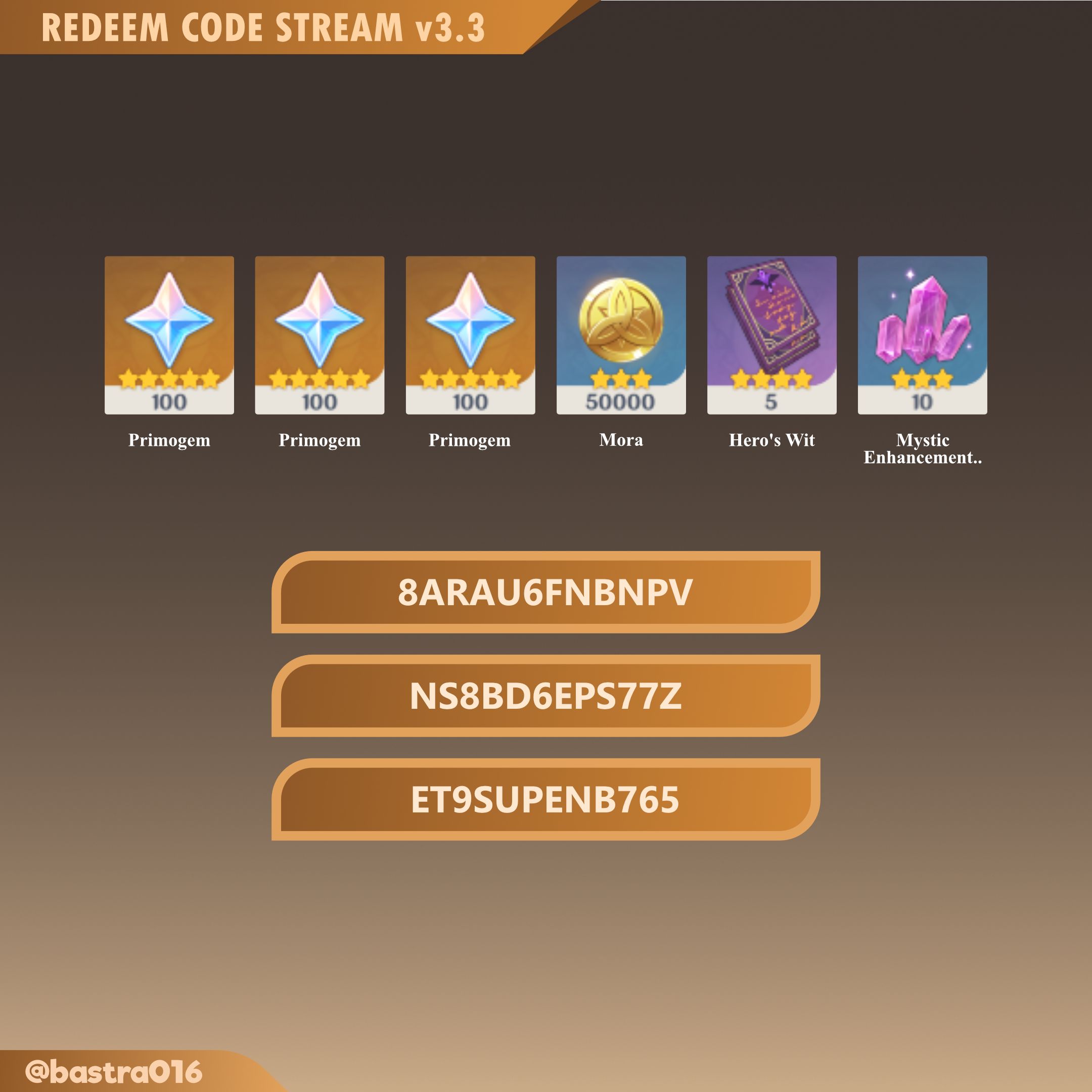 Redeem Code Stream v3.3 Genshin Impact | HoYoLAB