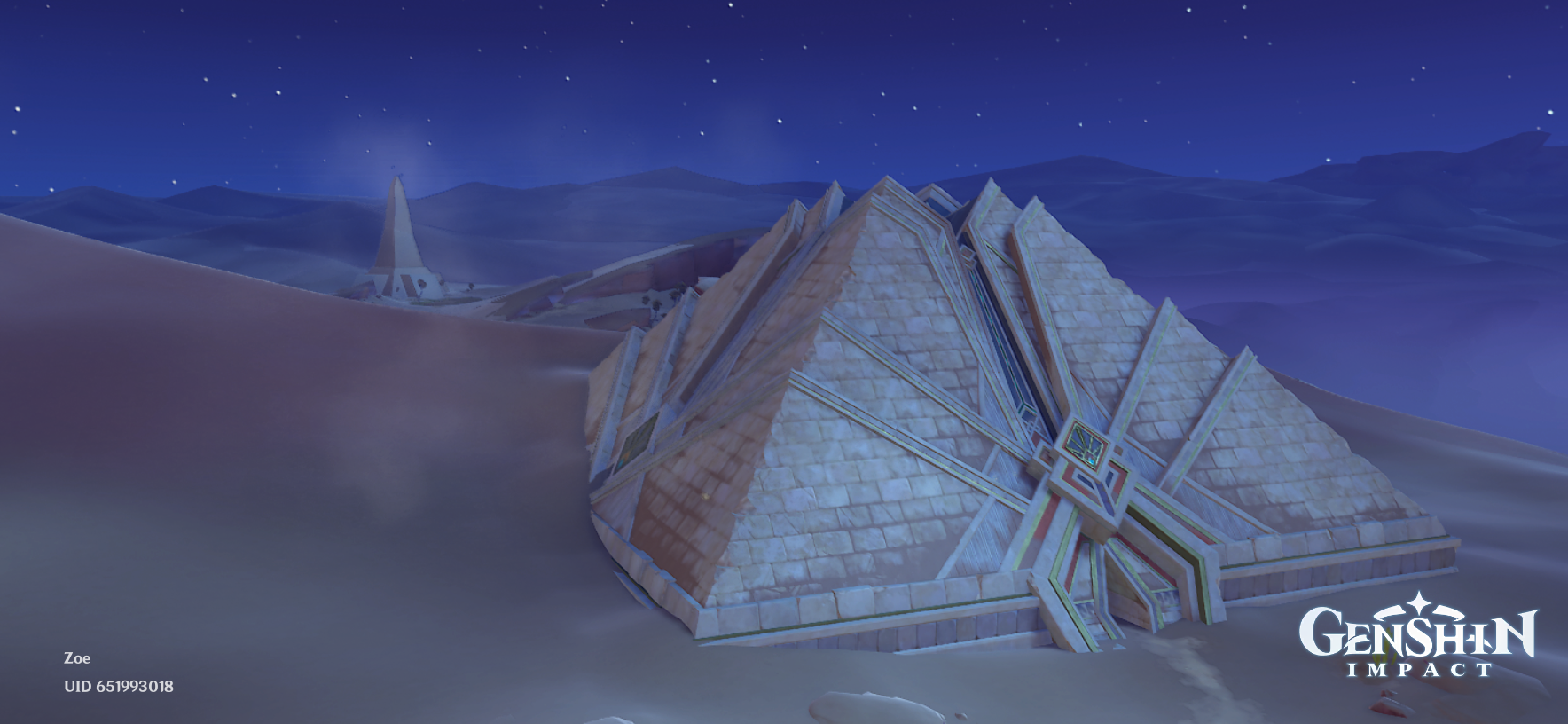 Sumeru Desert Pyramid Photos - Night Genshin Impact | HoYoLAB