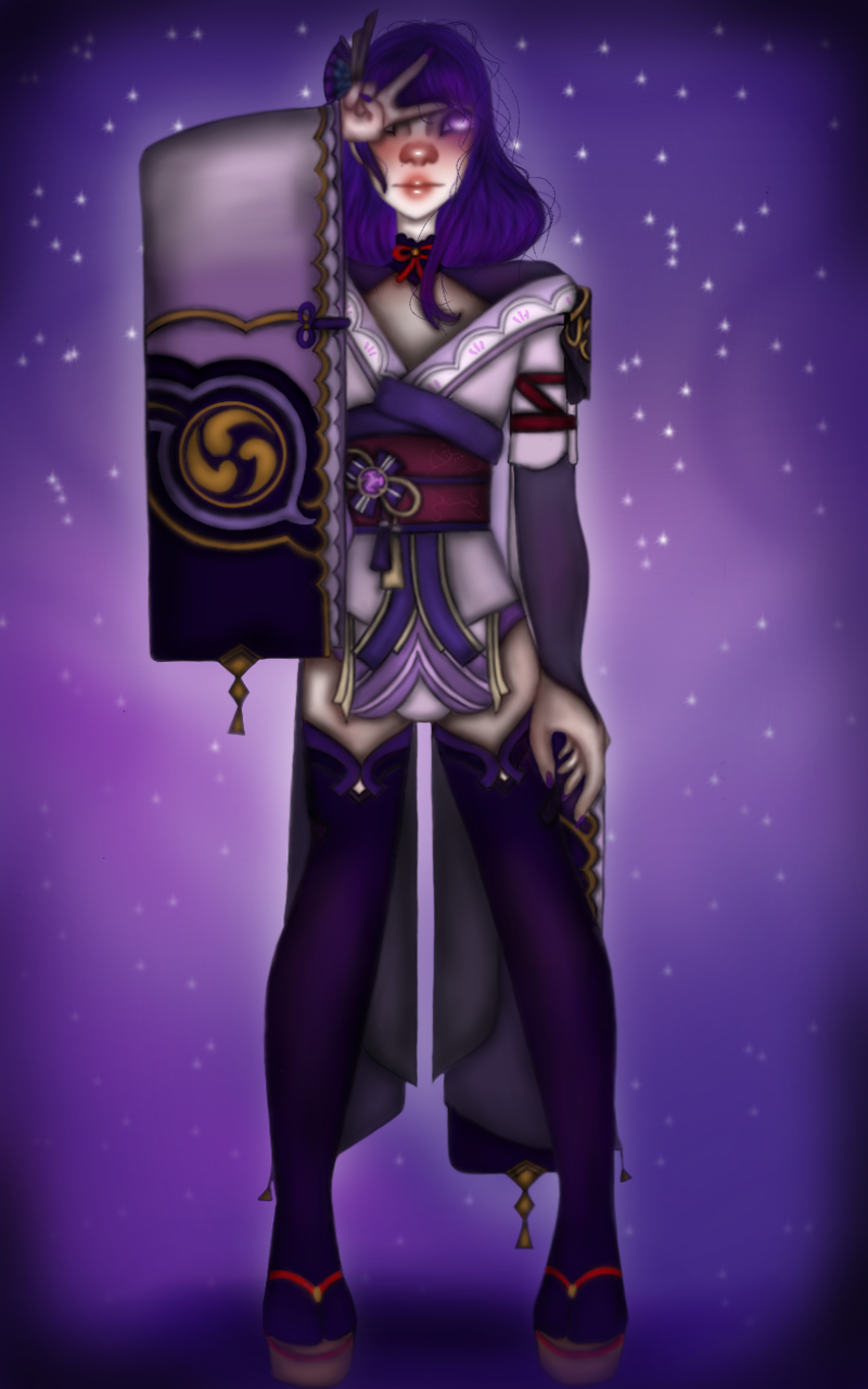 fanart of Shogun Raiden (because I was bored 🤷🏻‍♀️) Genshin Impact ...