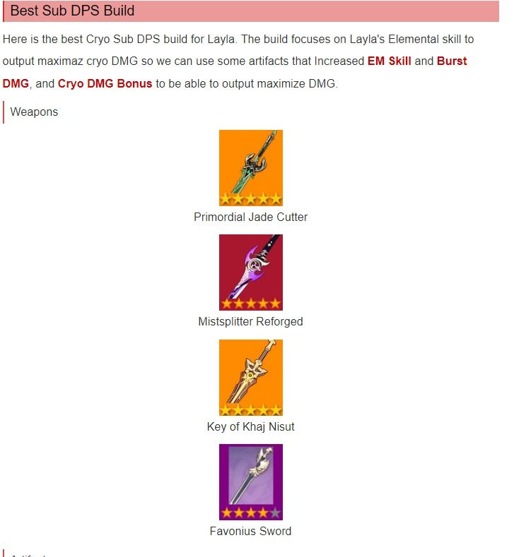 Best Sub DPS Build Genshin Impact | HoYoLAB