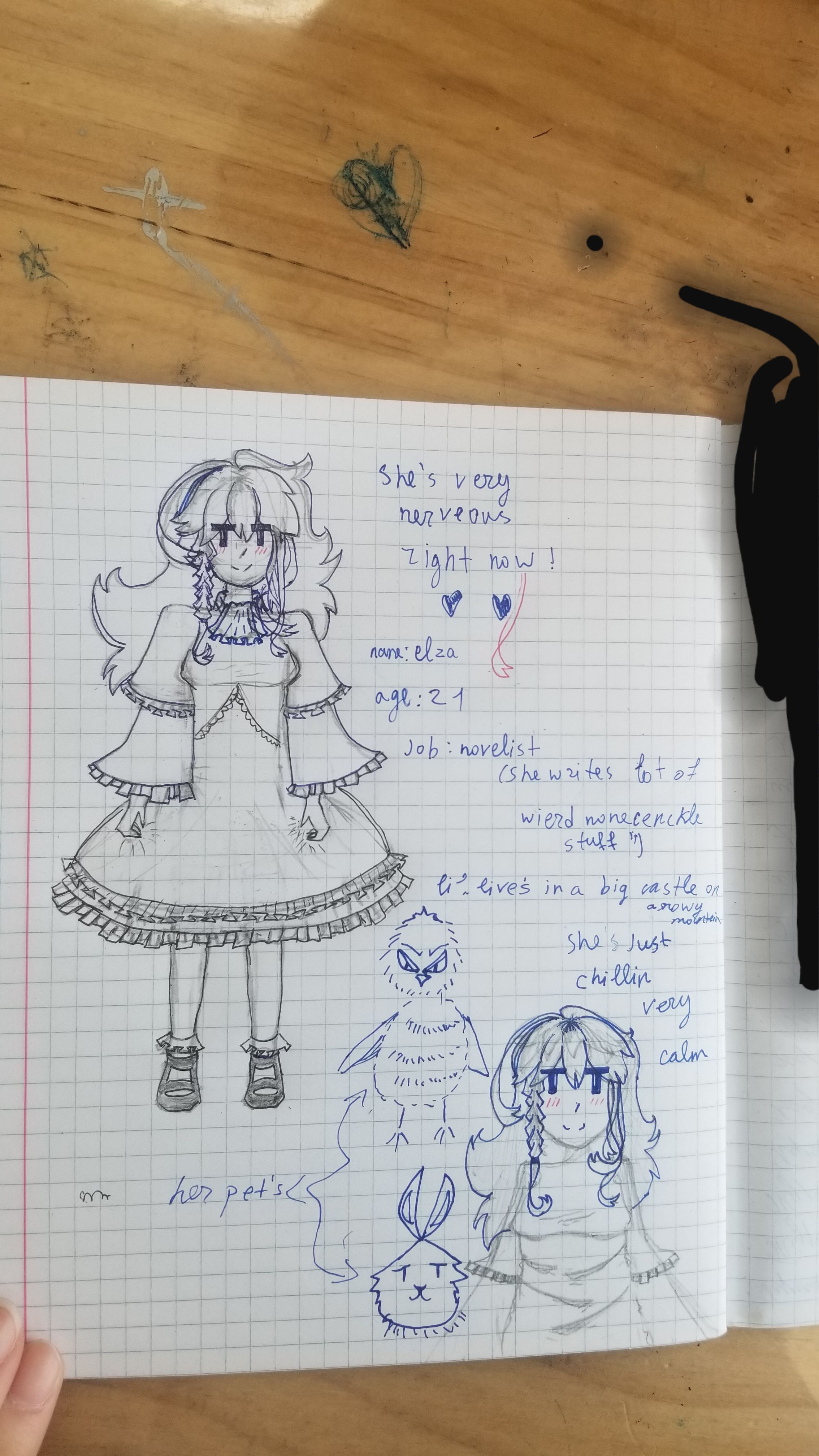 my oc elza, it was soppose to be elsa but accidently write z and iam ...