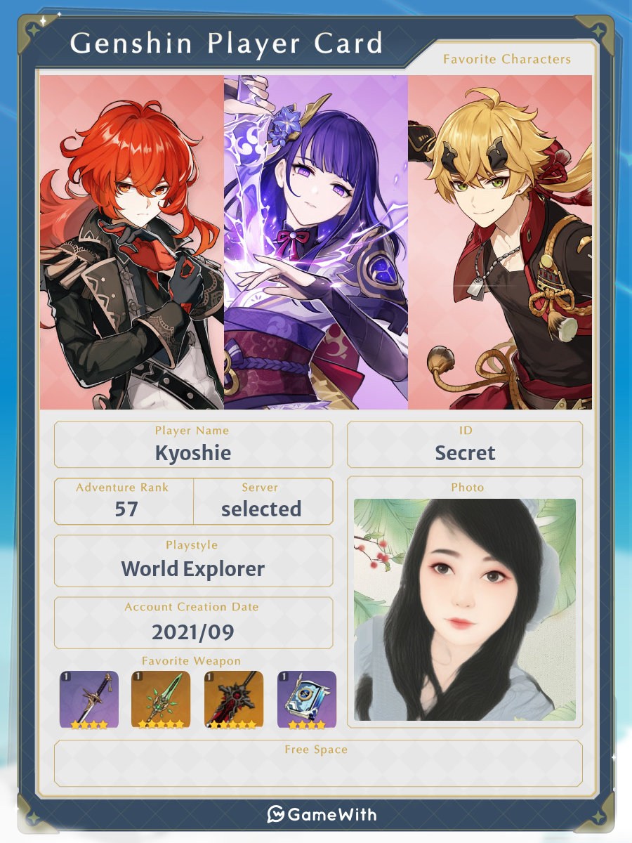 Self created card Genshin Impact | HoYoLAB