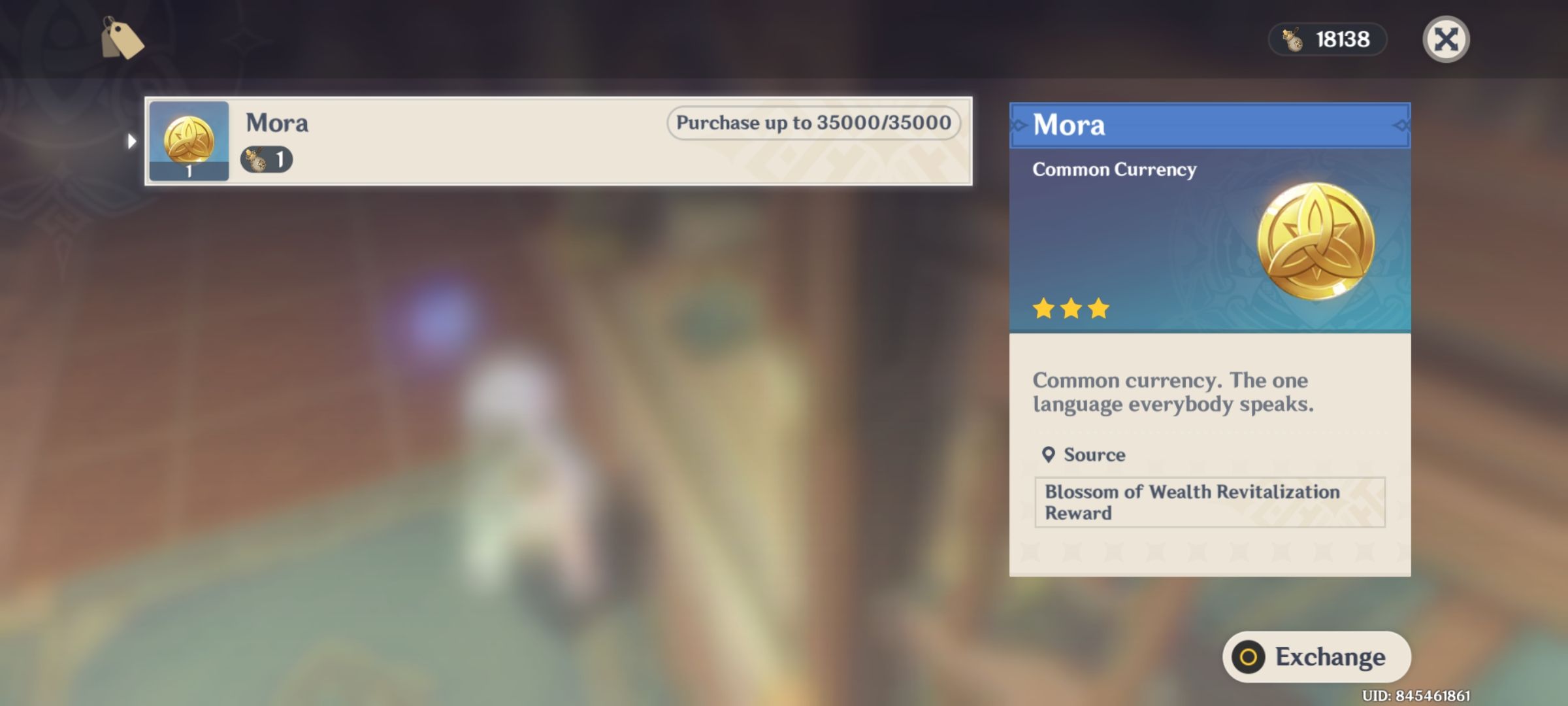 I've had this Mora Pouch ever since I've completed the story quest ...