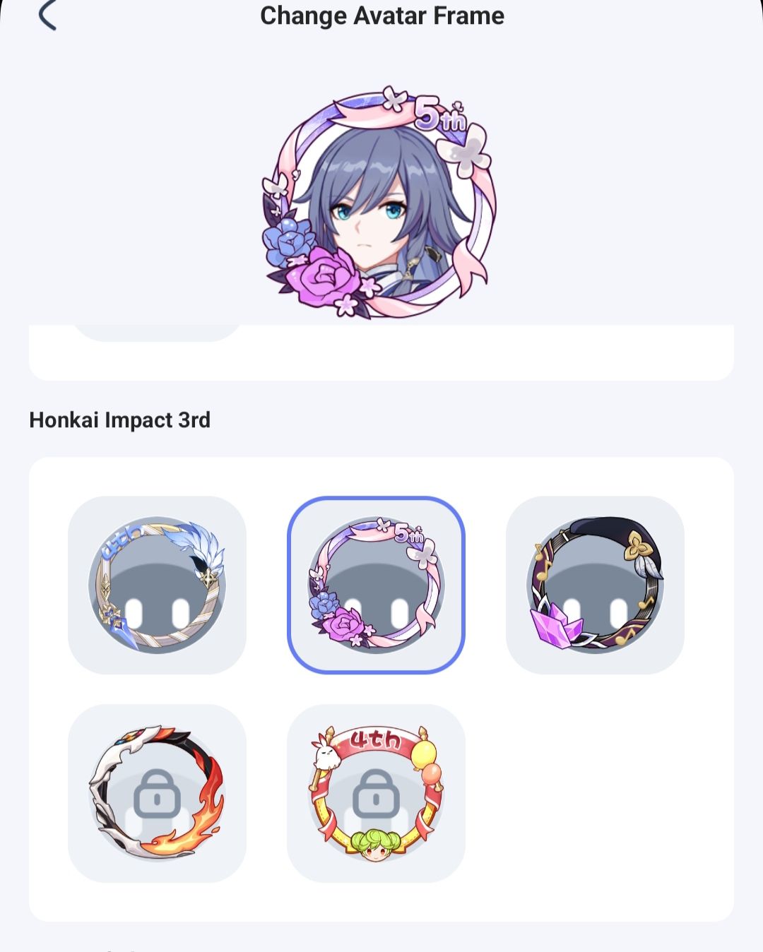 Wow thank you Honkai impact for the 5th aniv Frame 😊💜💜 Honkai Impact ...
