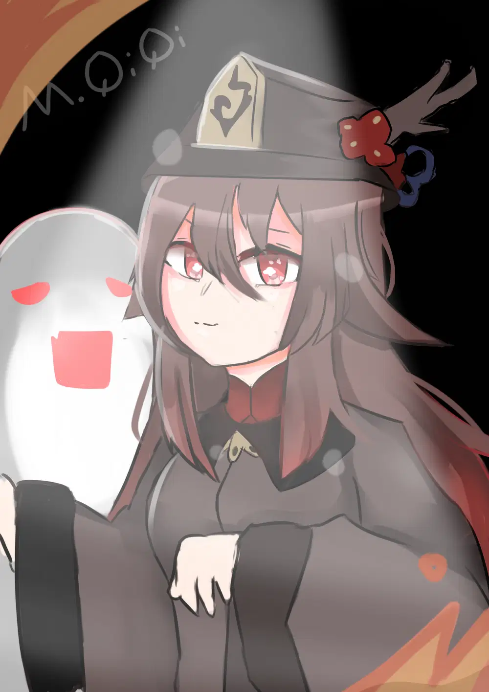 "Traveler are you scared yet?" Finished output of the Hu Tao drawing. Genshin Impact | HoYoLAB