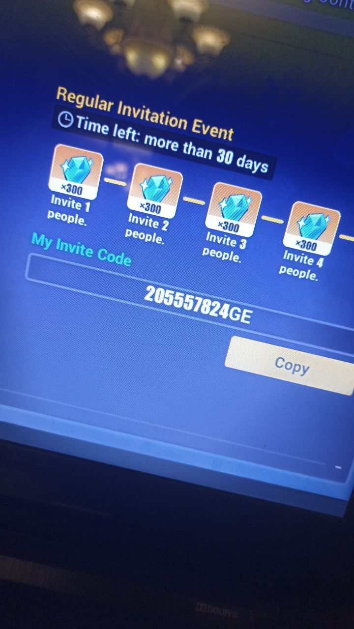 может ли кто-то ввести мой код в share invitation? Honkai Impact 3rd ...