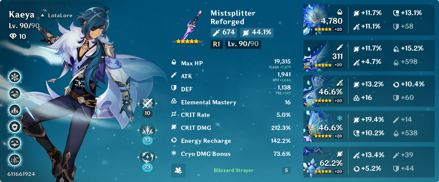 Kaeya build! Genshin Impact | HoYoLAB