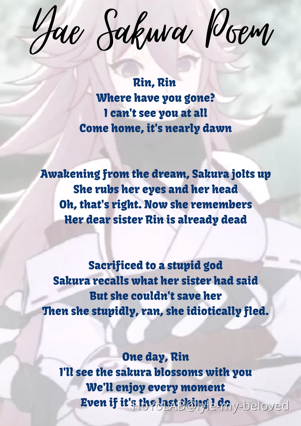 Yae Sakura Poem Honkai Impact 3rd | HoYoLAB