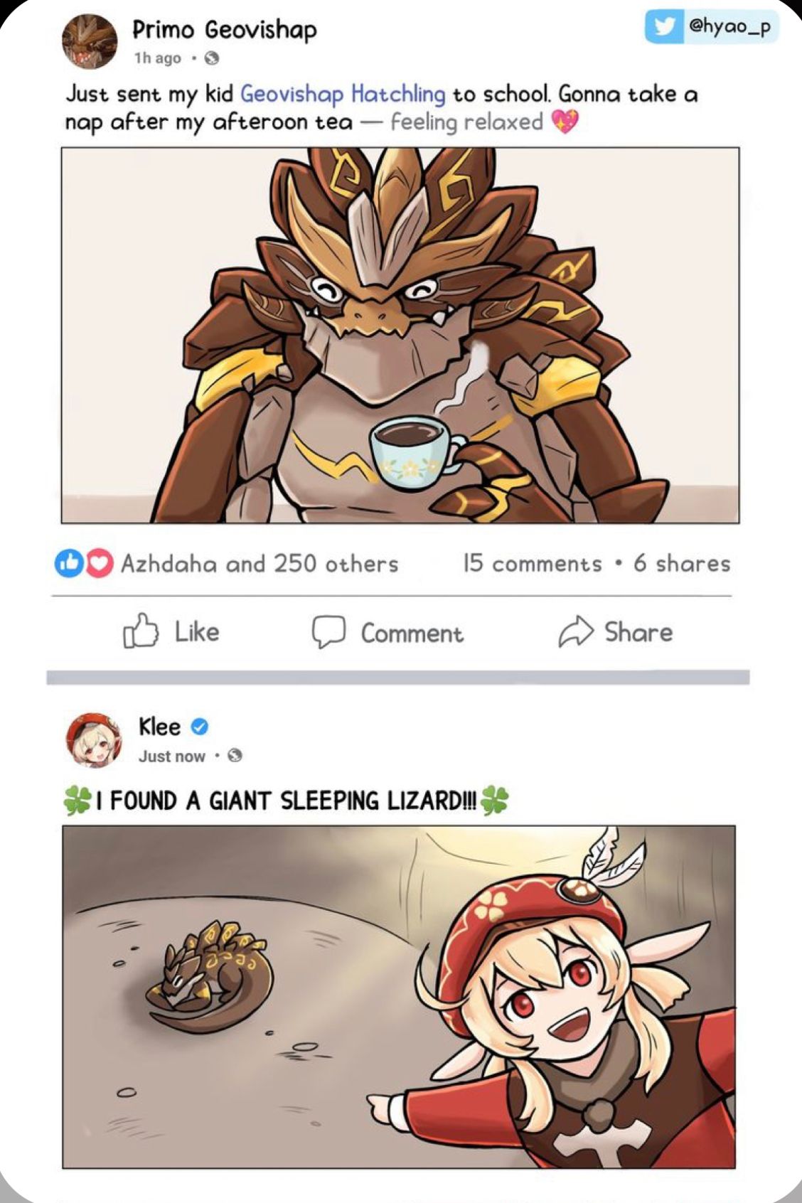 Klees Facebook pt:2 Genshin Impact | HoYoLAB