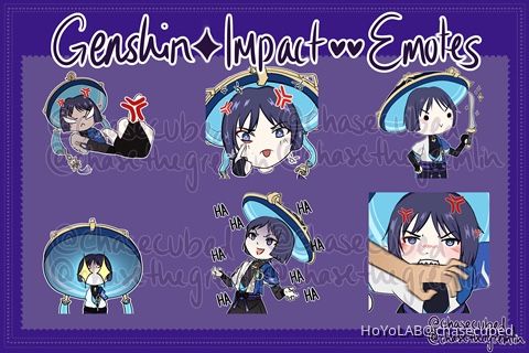 I finished the Wanderer Emotes/Stickers before his release!! Genshin ...